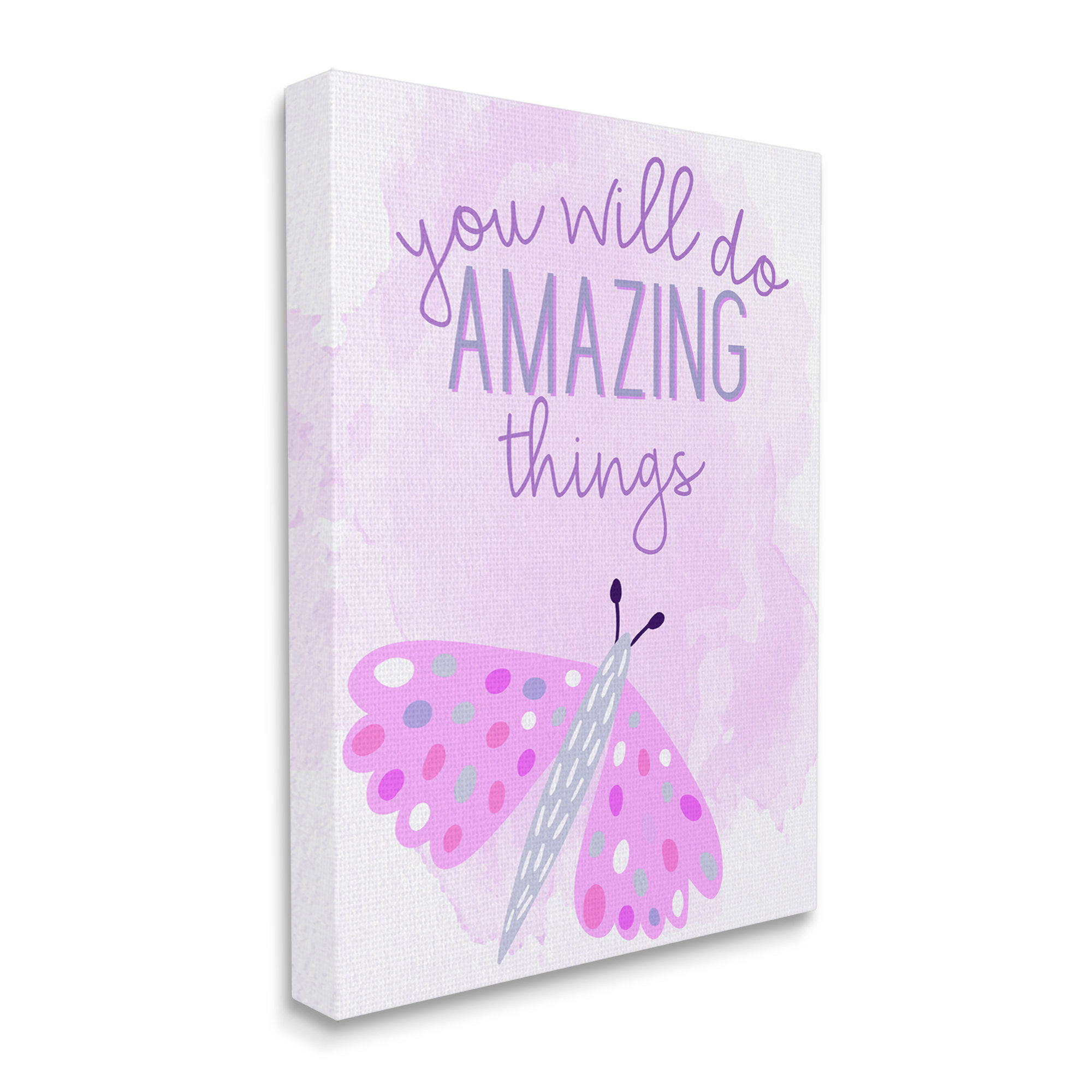 Stupell Industries Au-637-Canvas Amazing Things Uplifting Phrase On ...