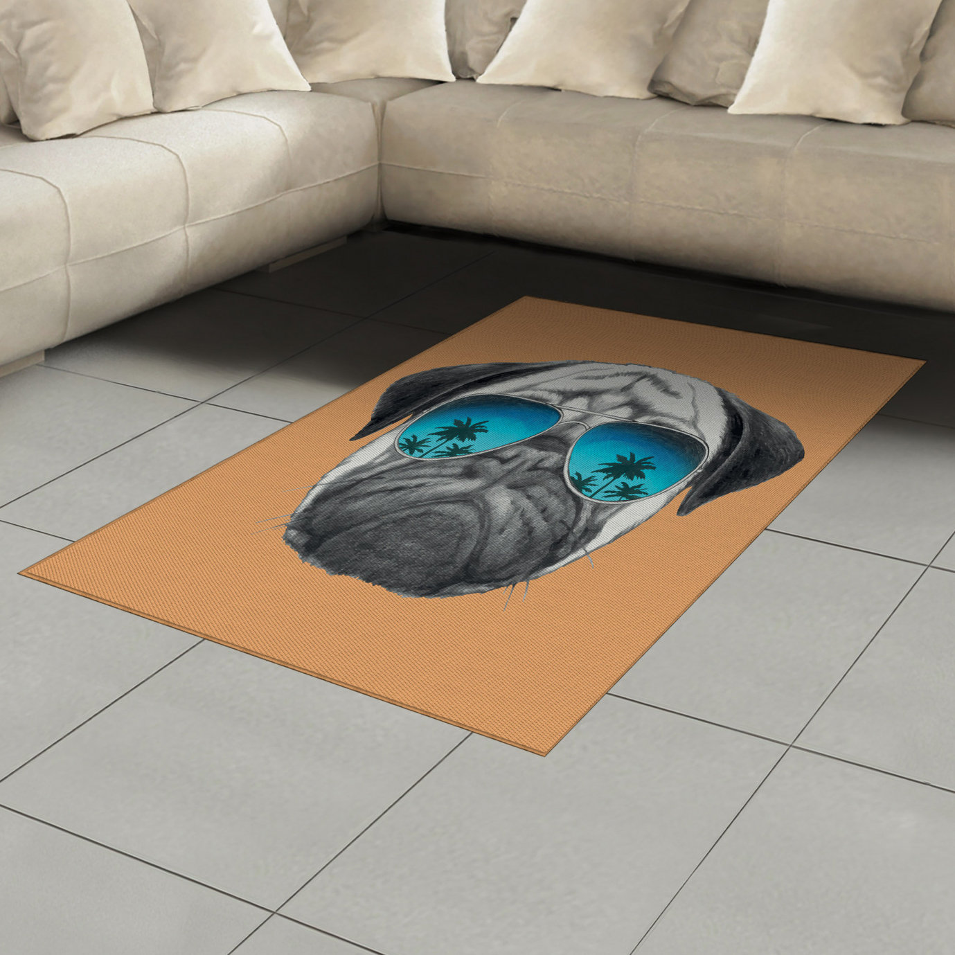 East Urban Home Pug High Density Long Fiber Poly Threads Decorative ...