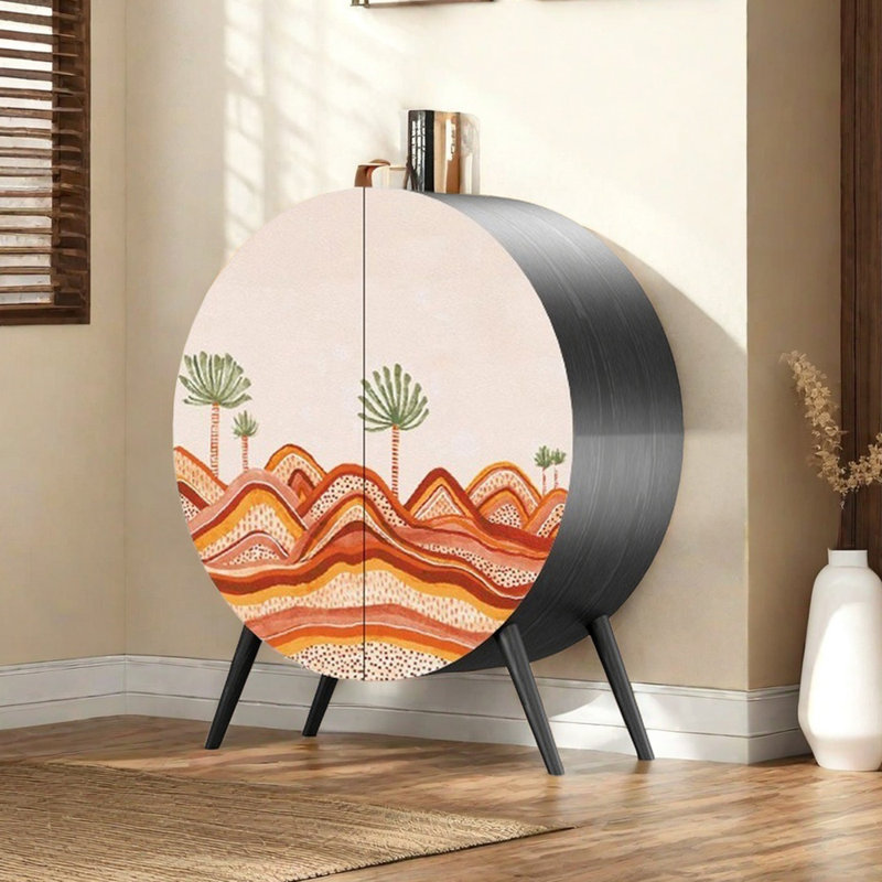 Liu's ink furniture 43.3in Two-door Round Sideboard | Wayfair