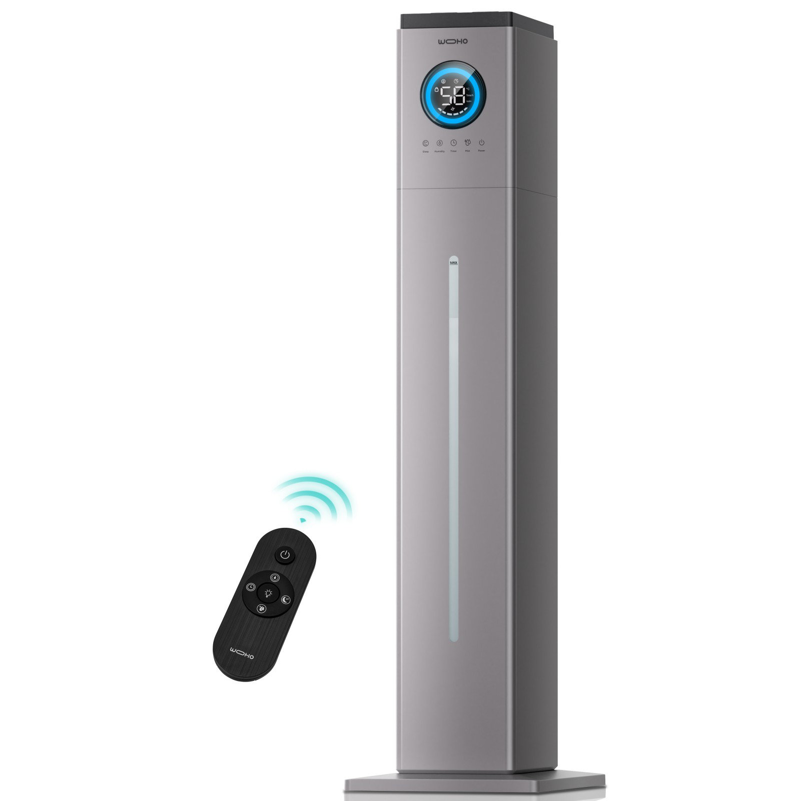 WOOOHOO 3.43 Gal. Ultrasonic 6-Speed Tower Humidifier For 861 Sq. Ft ...