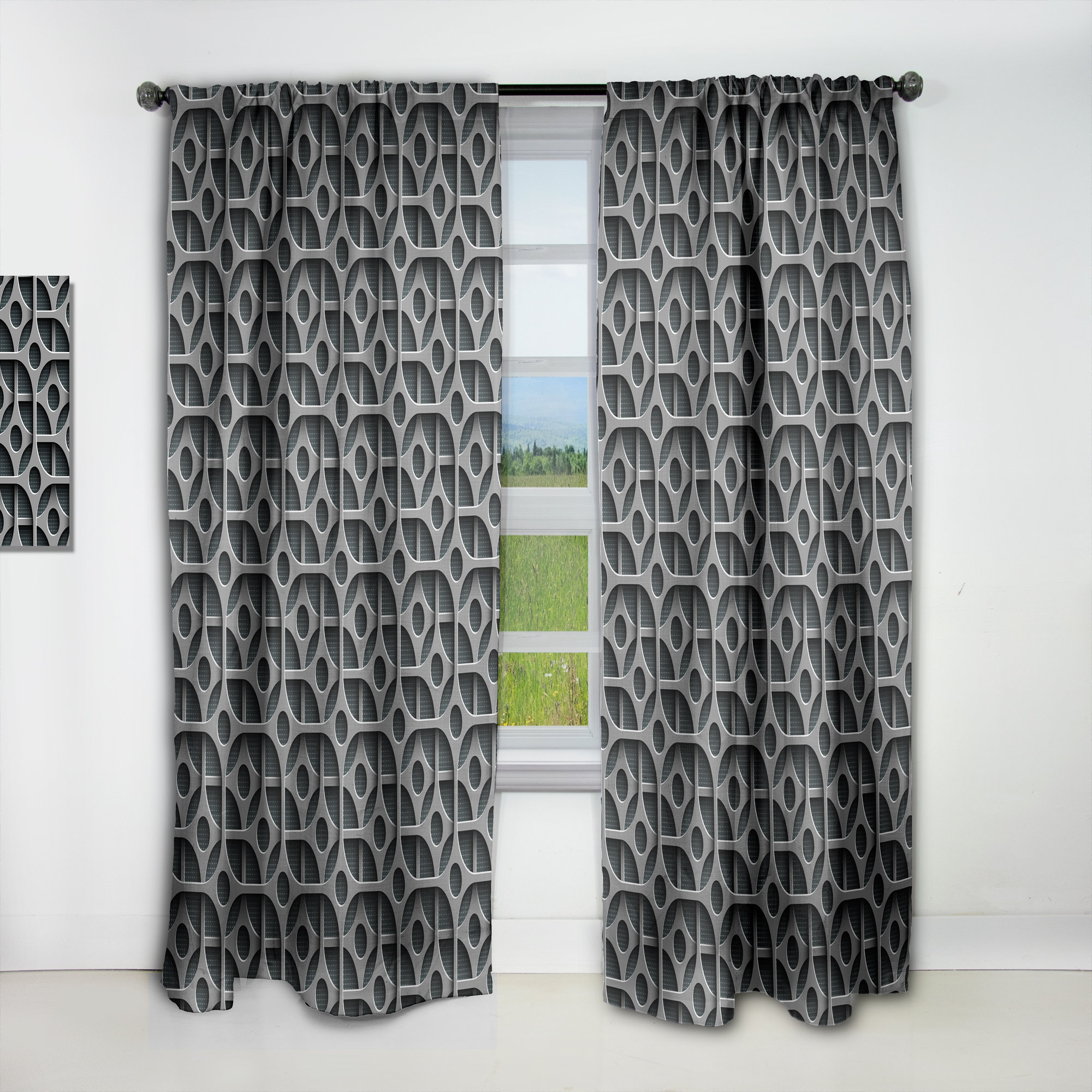 East Urban Home Squares Pattern - Abstract Scandinavian Blackout ...