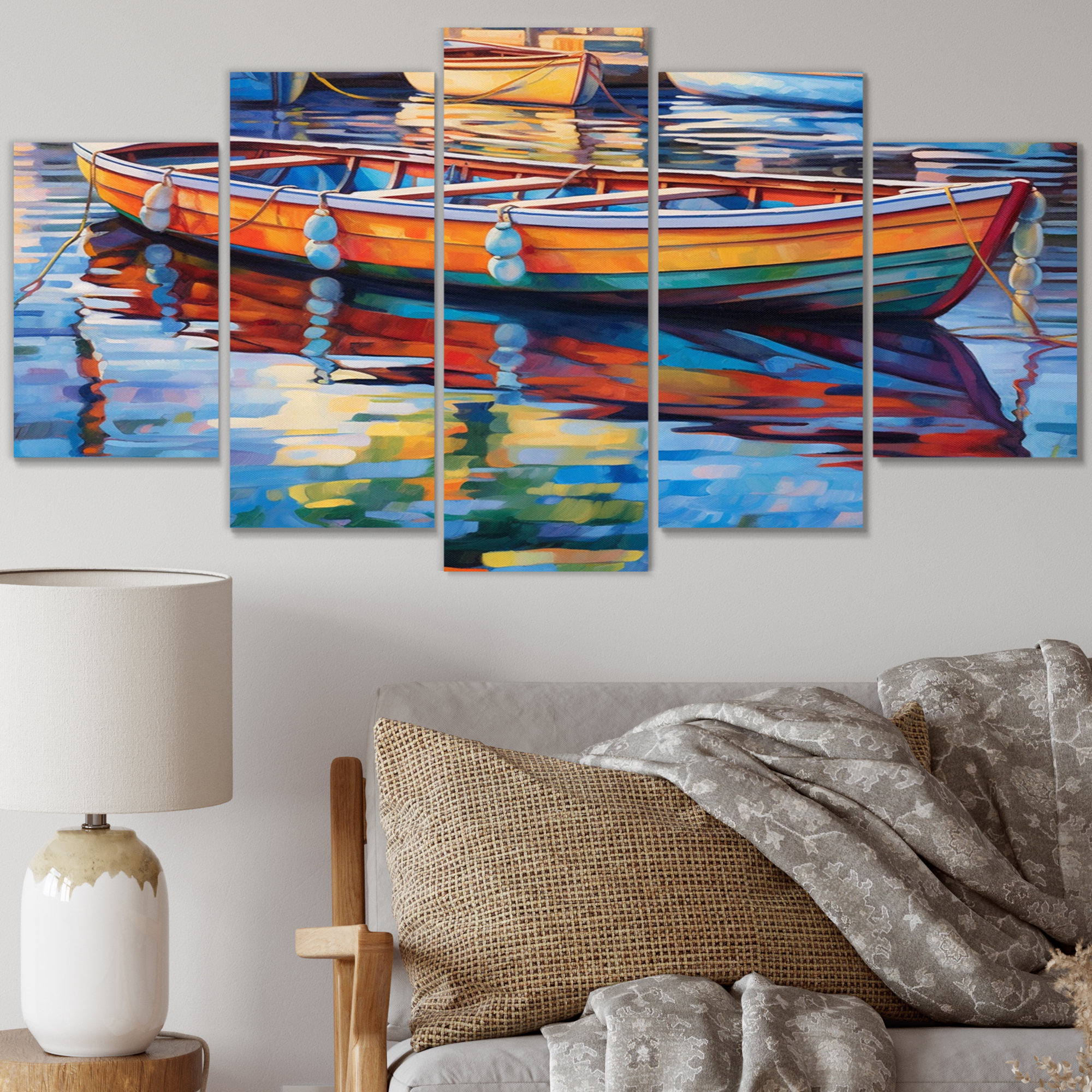 Breakwater Bay Boats in the Harbor - Boat Metal Wall Art Prints Set ...
