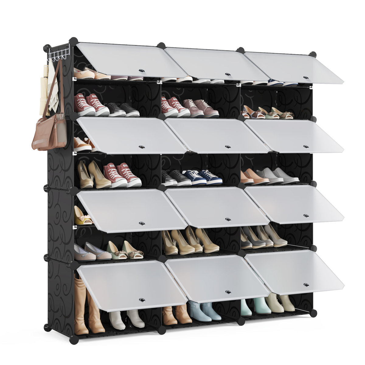 Rebrilliant 42 Pair Stackable Shoe Storage Cabinet & Reviews | Wayfair ...
