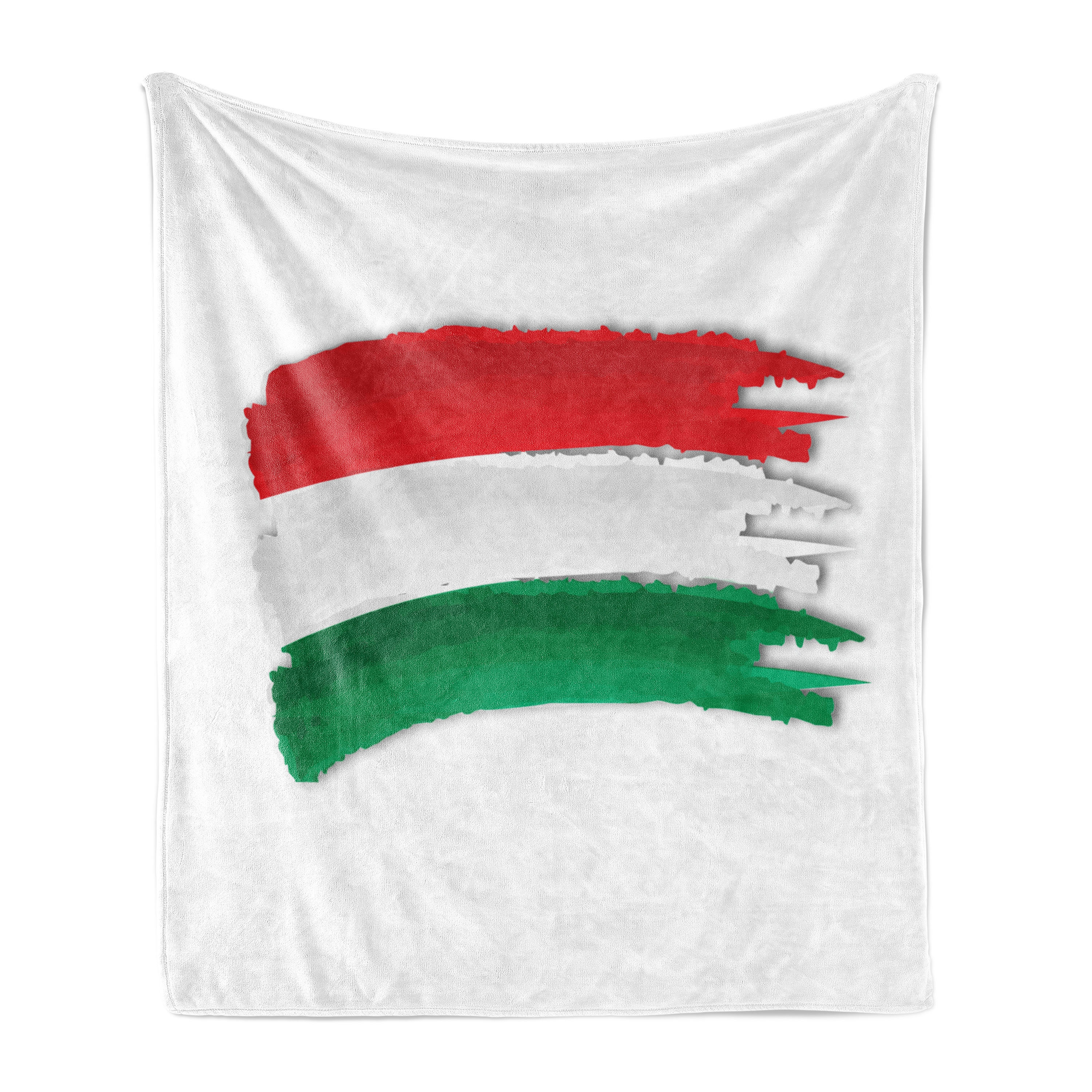 Ambesonne Hungary Fleece Throw Blanket Hungarian Flag Brush Colors Red ...