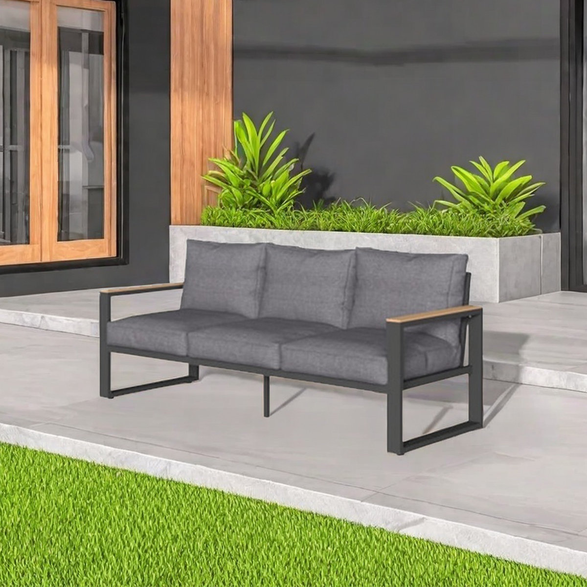 A Zoetic Home Aluminum frame outdoor sofa waterproof cushion - Wayfair ...