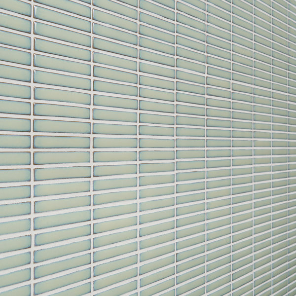 Bond Tile Monogram Stacked 11.19 In. X 11.9 In. Glossy Porcelain Mosaic ...