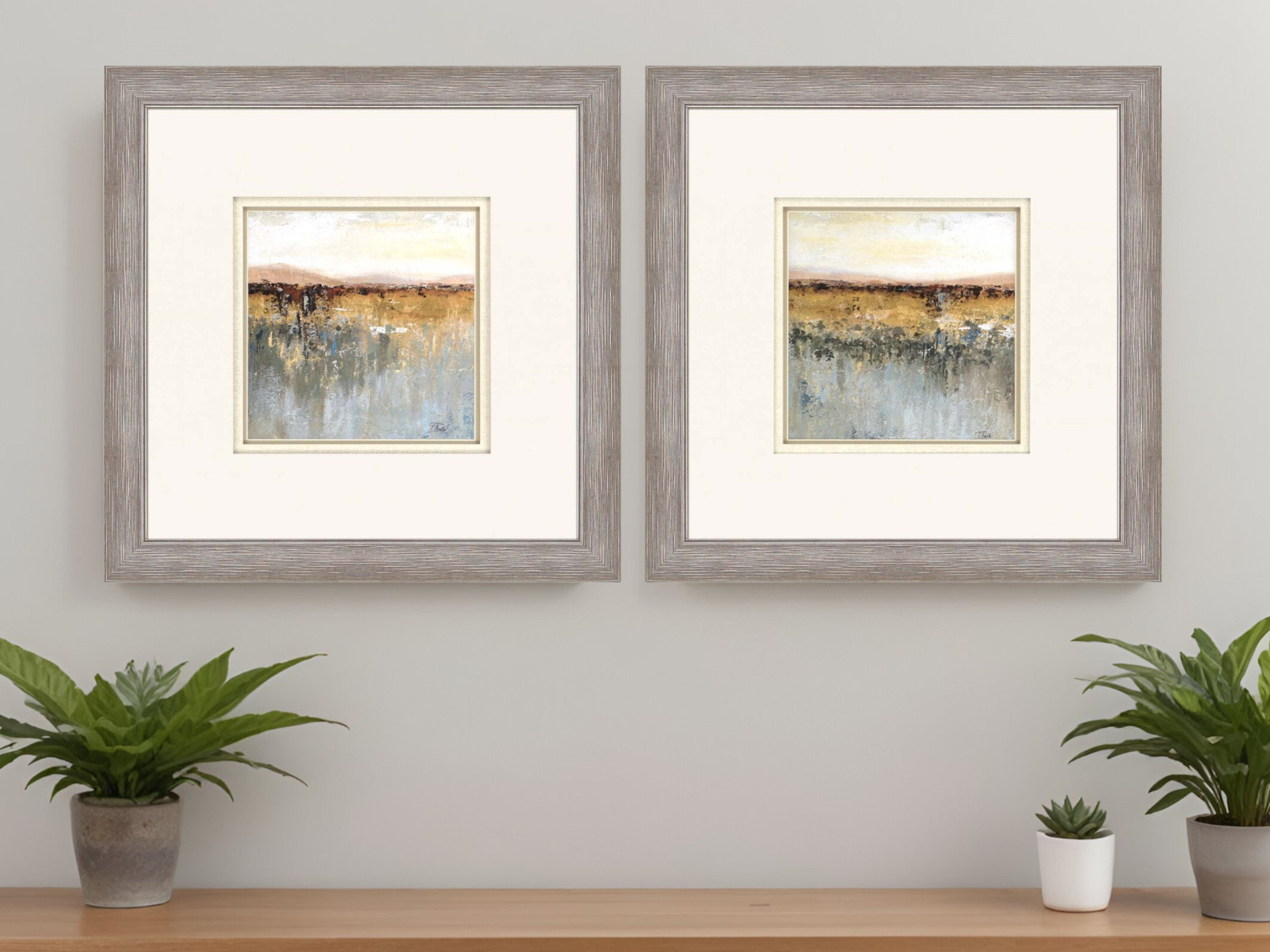 HomeRoots (Set Of Two) Antique Contemporary Framed Art Silver Picture ...