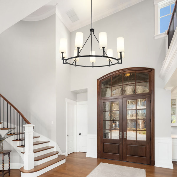 Latitude Run® 9-light Chandeliers Wagon Wheel Chandelier Dining Room ...