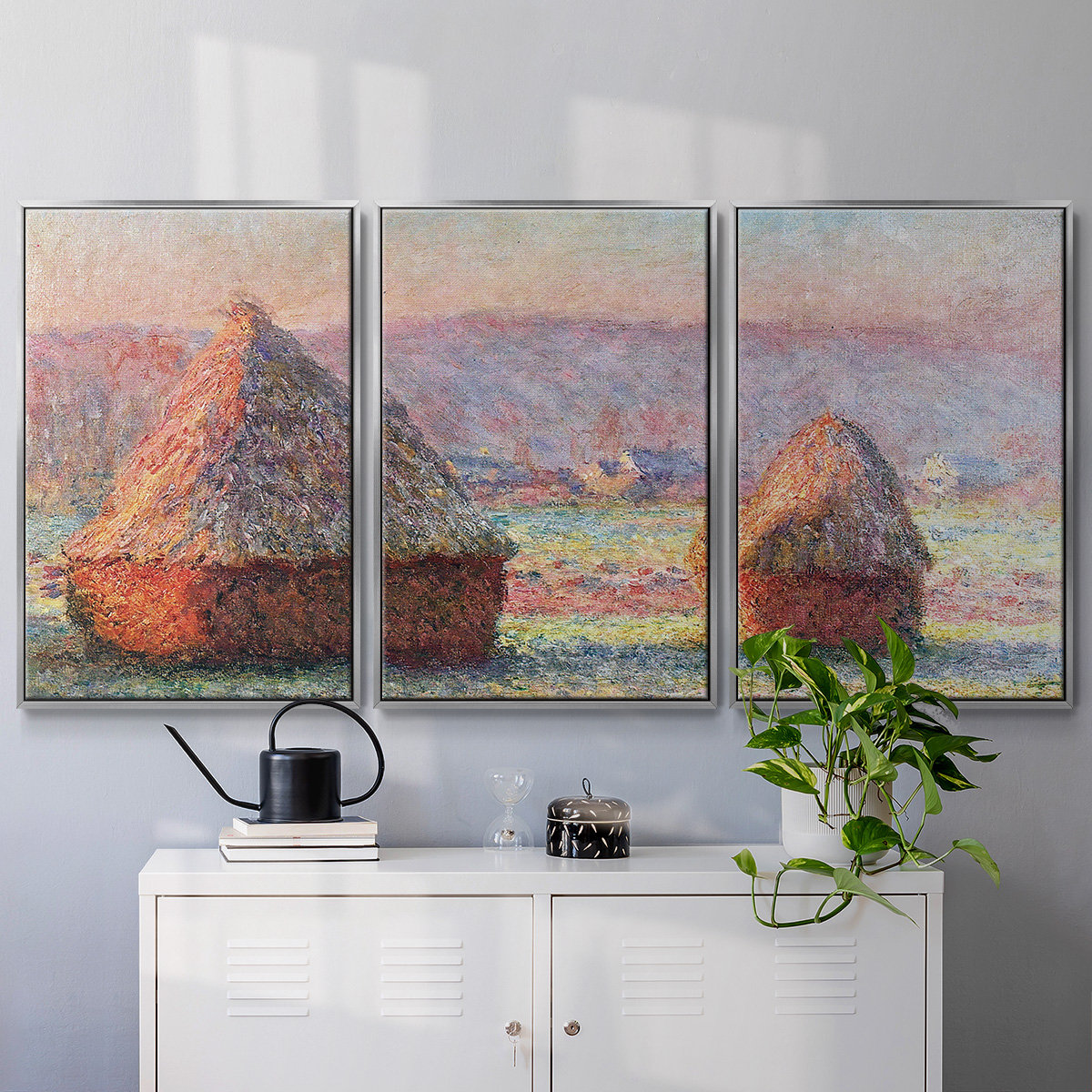 Vault W Artwork Haystacks Framed On Canvas 3 Pieces Print - Wayfair Canada