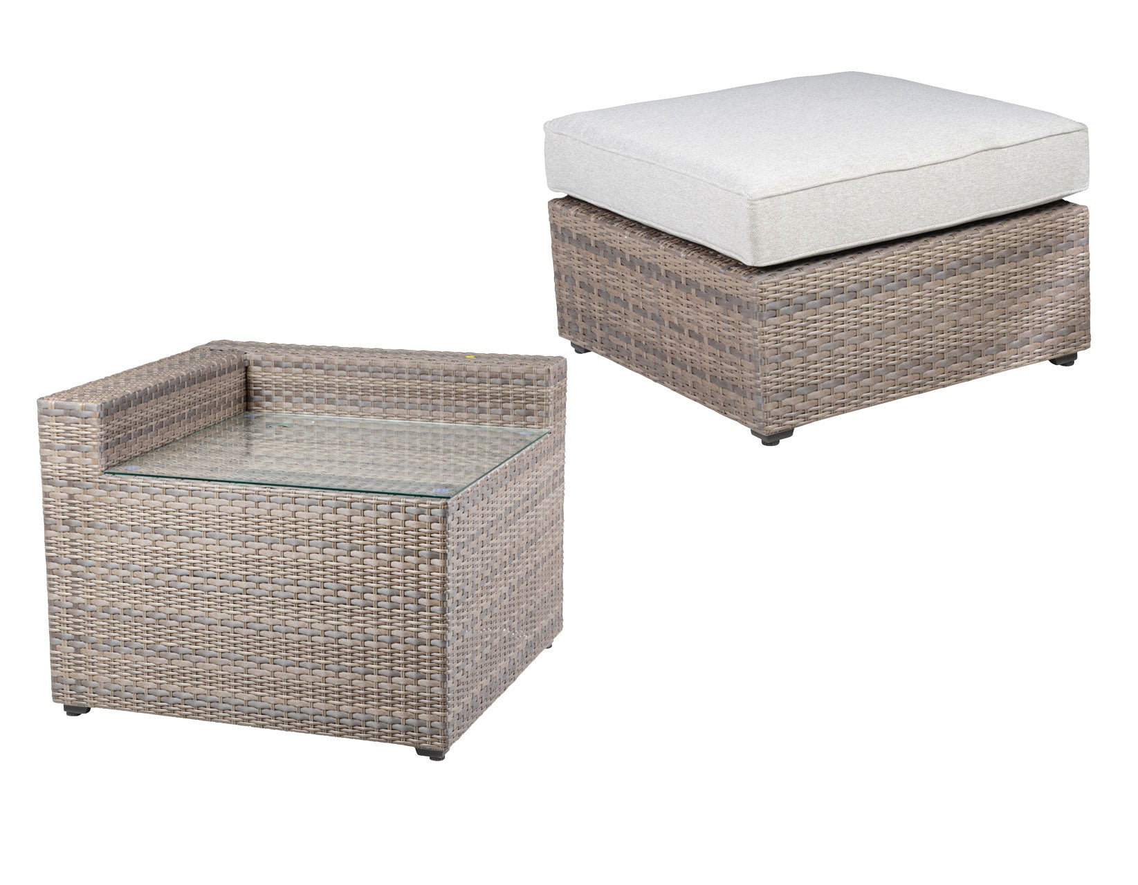 Hokku Designs Tamyra Resin Wicker Side Table & Ottoman | Wayfair