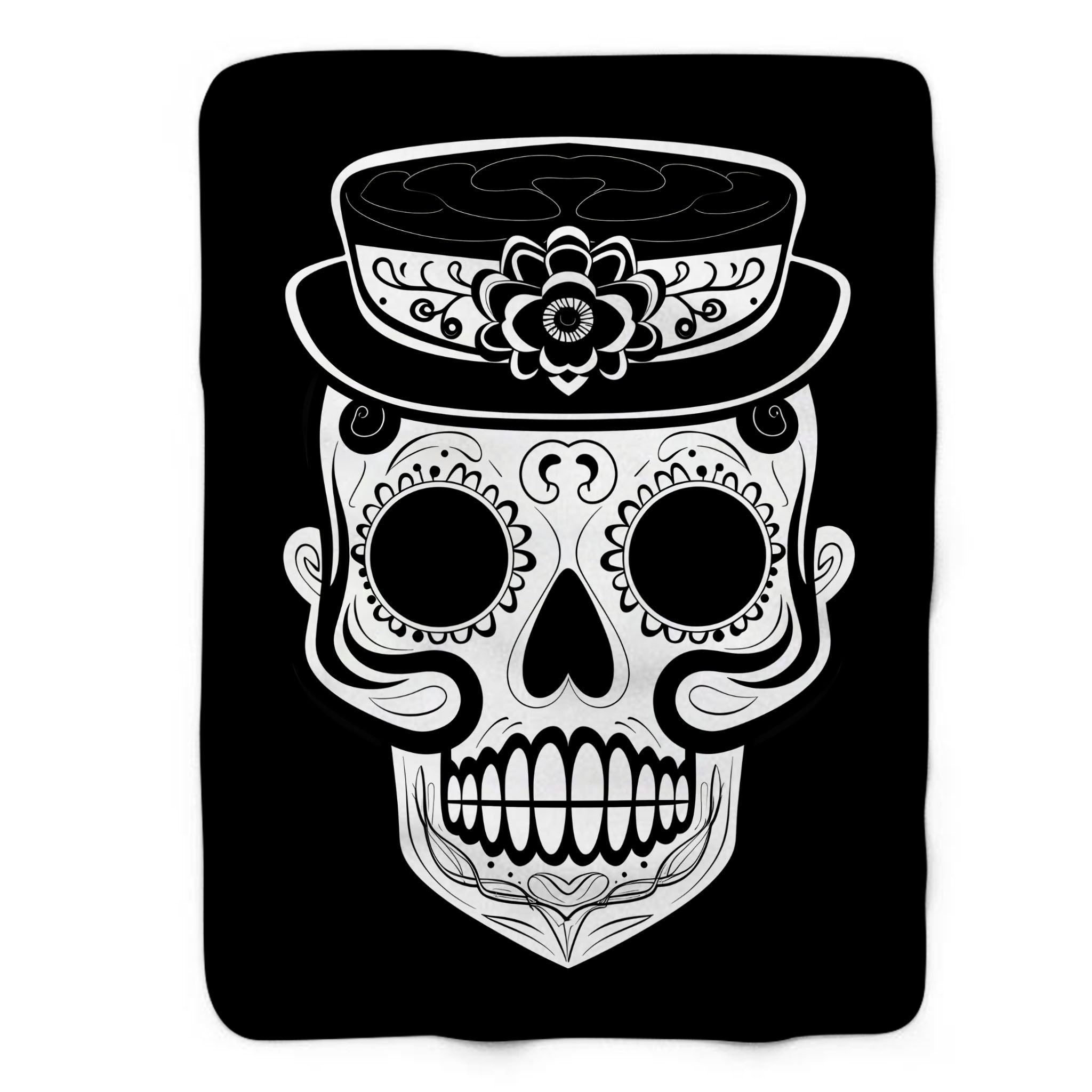 MentionedYou Monochrome Skull Spectre - 1 Piece Premium Sherpa Throw ...