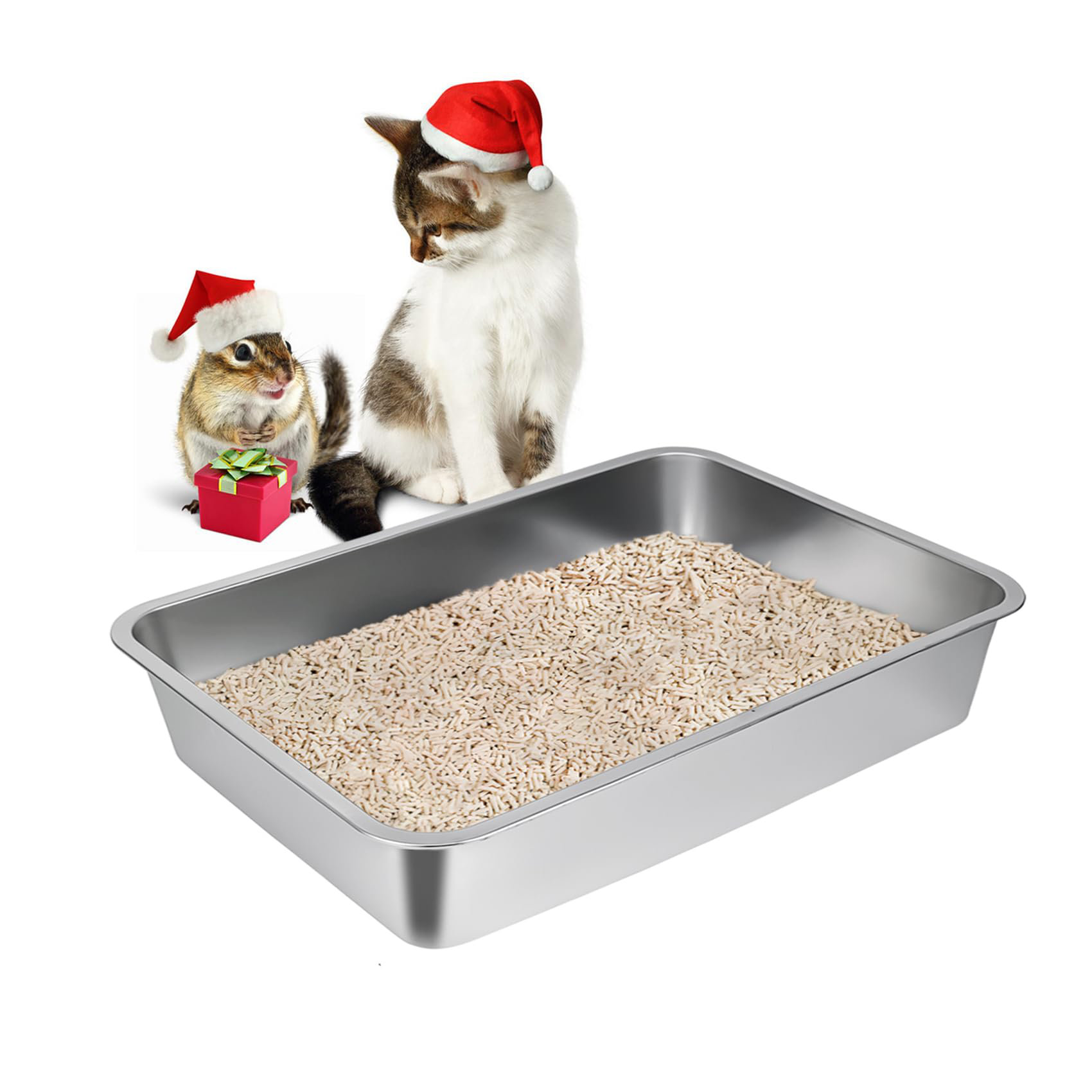 Ivy Bronx Stainless Steel Cat Litter Box,Large Metal Litter Box For ...
