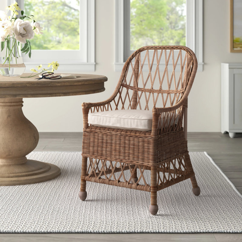Sand & Stable™ Bruton Cross Back Arm Chair in Brown & Reviews | Wayfair
