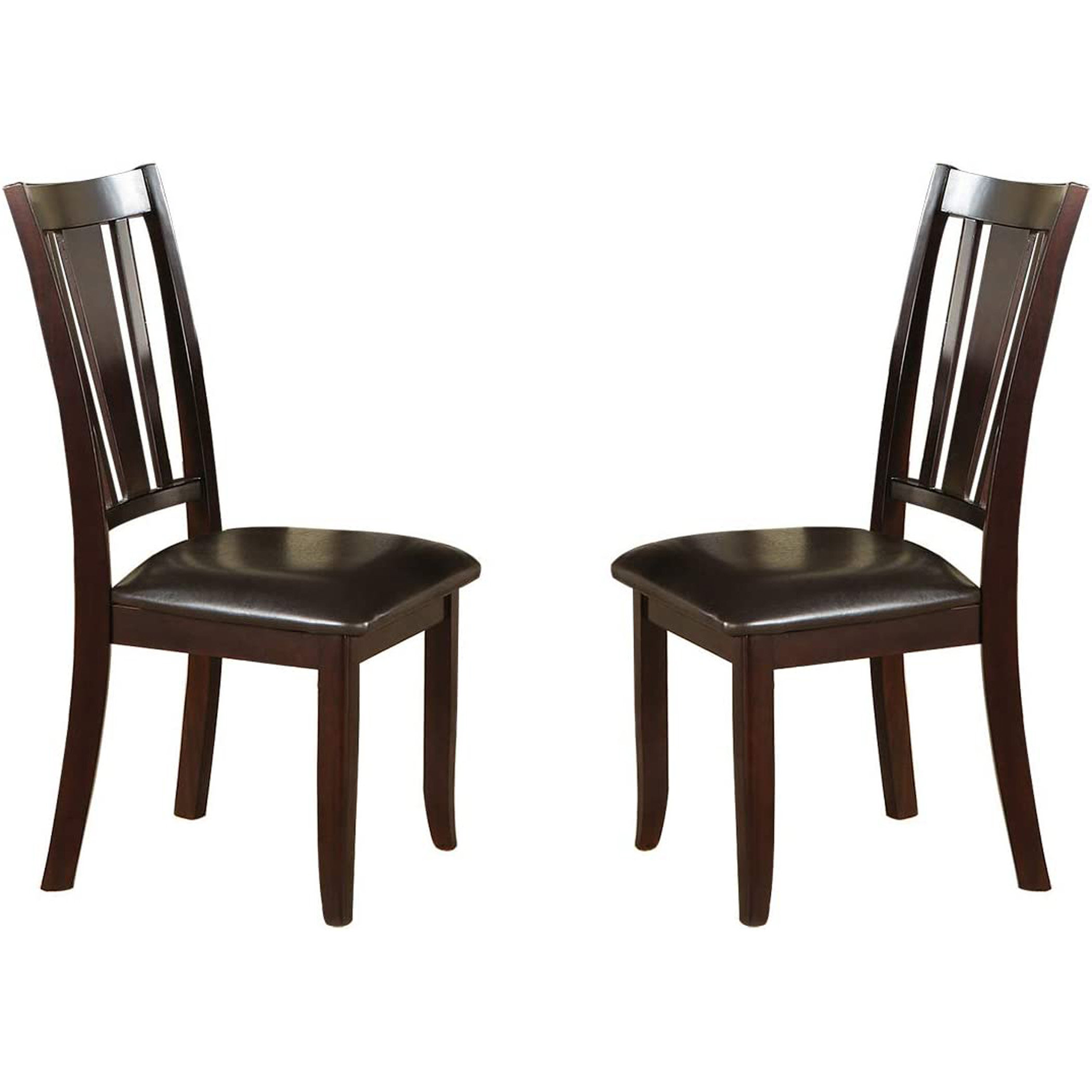Red Barrel Studio Simple Contemporary Set Of 2 Side Chairs Brown Finish ...