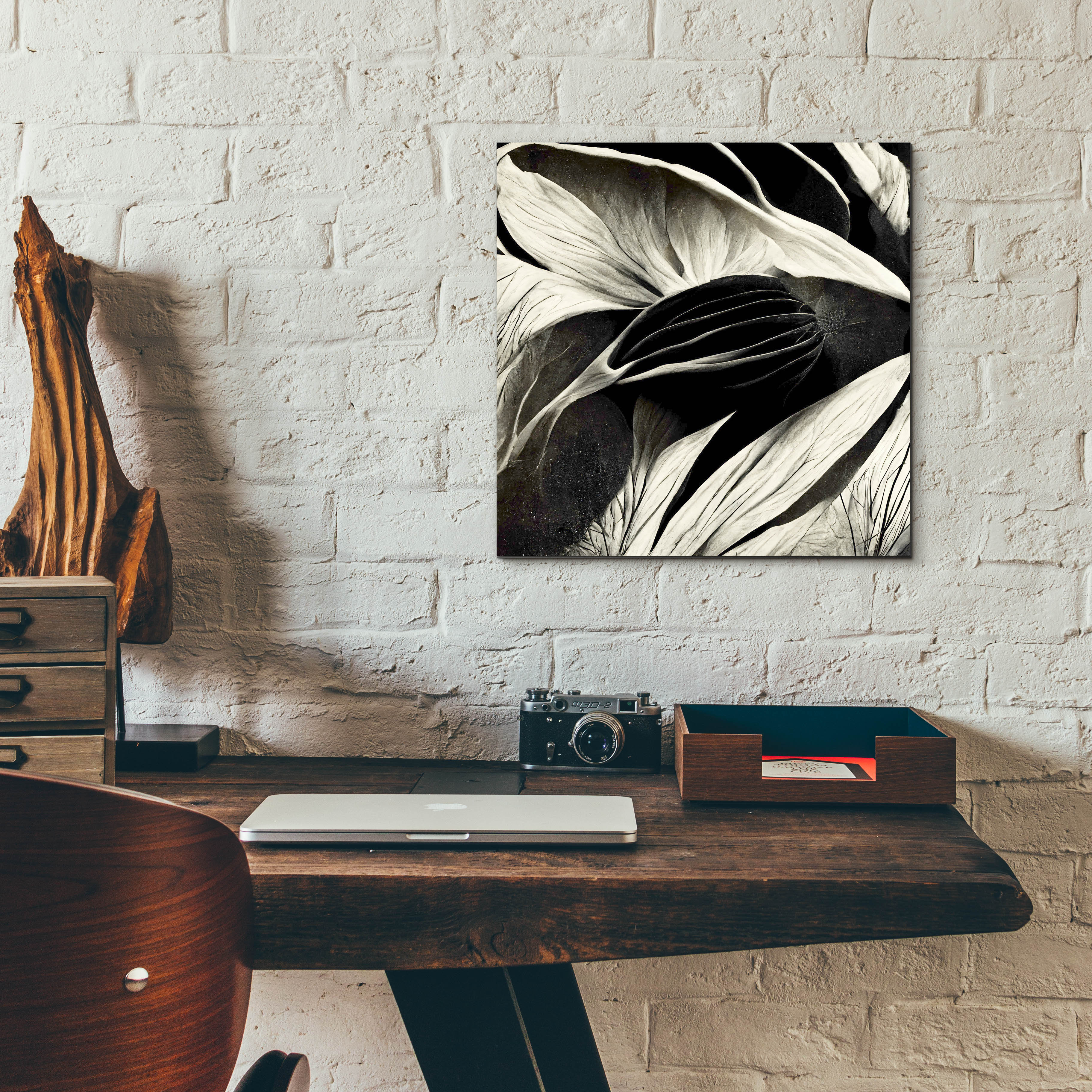 Ivy Bronx " Flowers Black White 2 " by Ray Heere | Wayfair