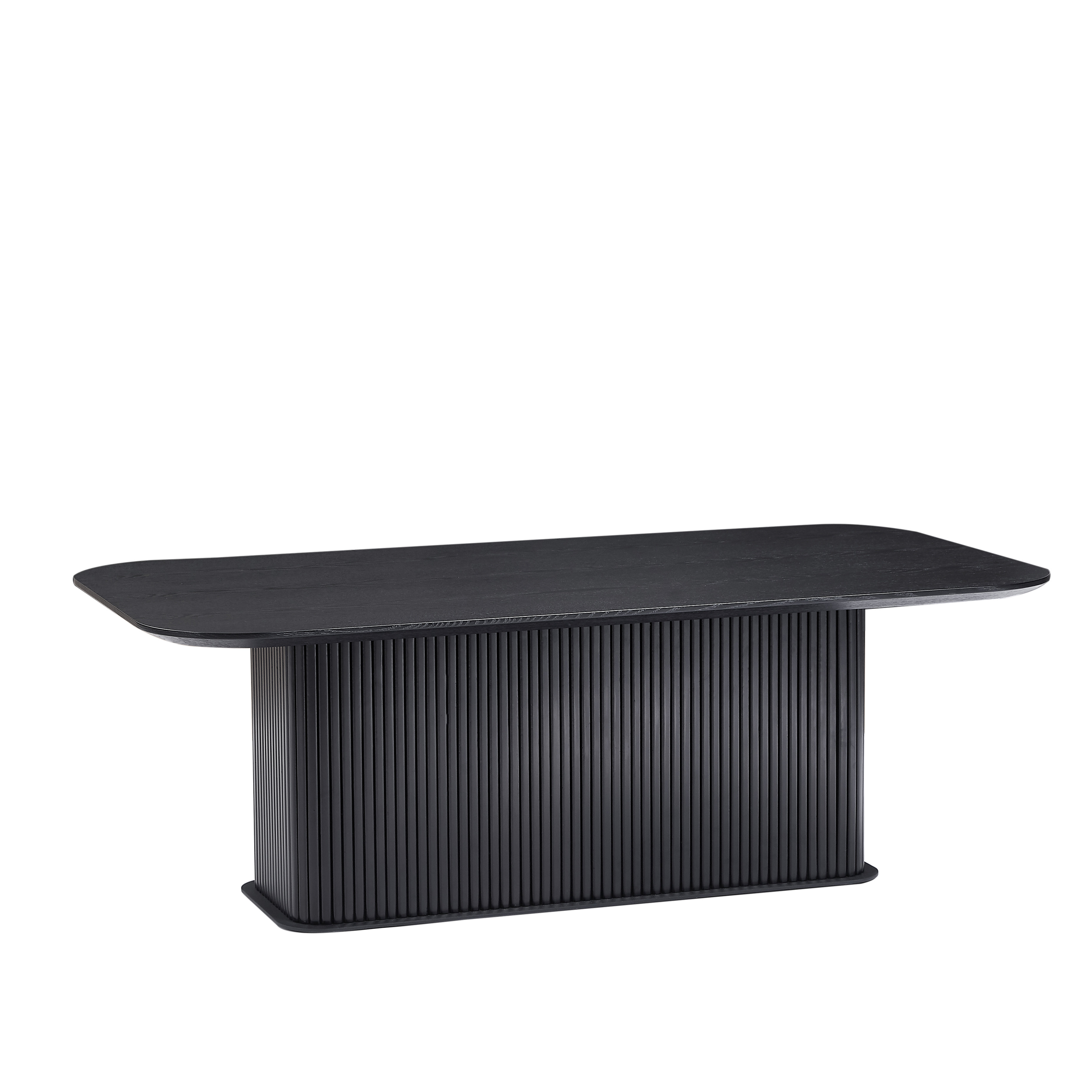 Latitude Run® Coffee Table Black Oak Wood Surface and Black Metel Feet ...