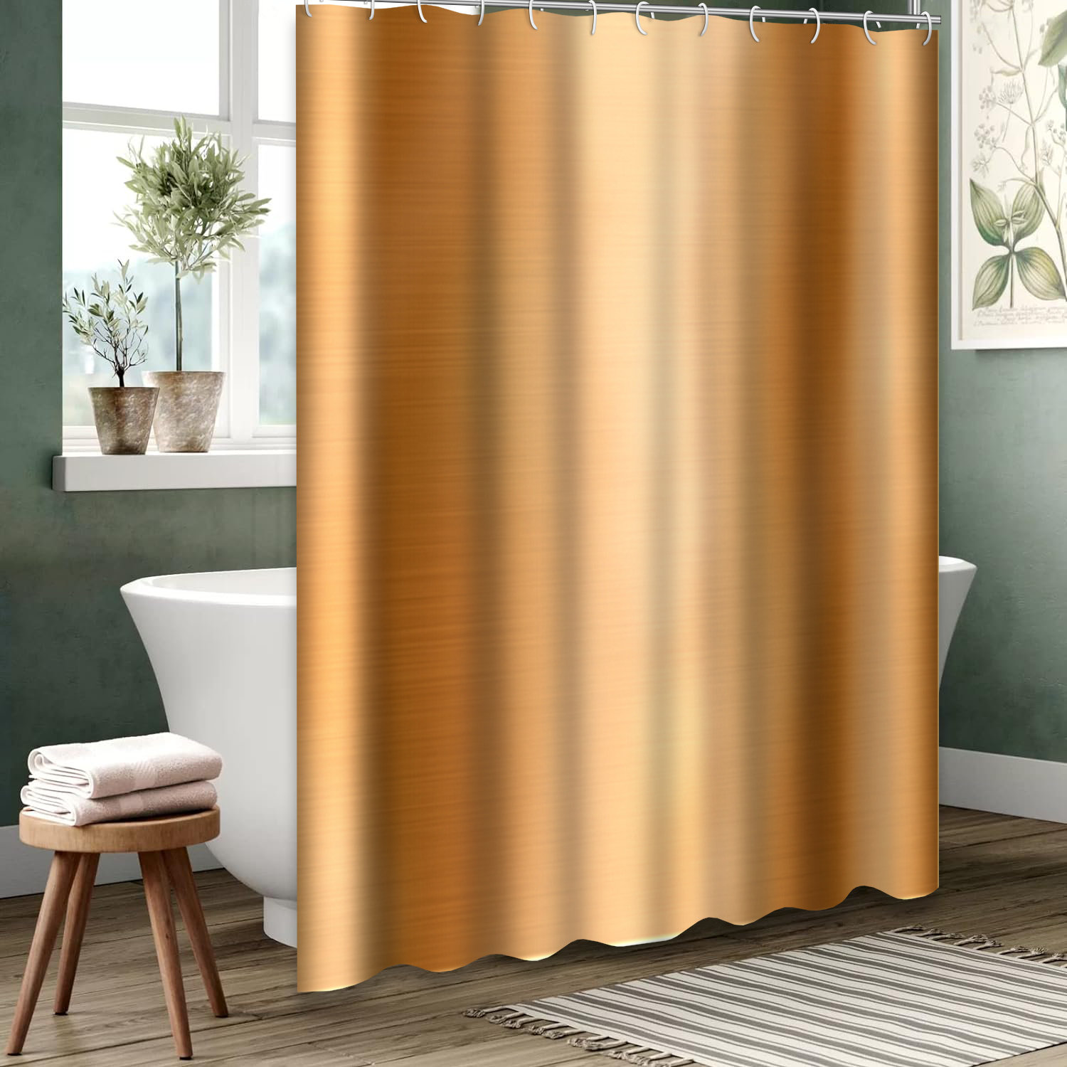 East Urban Home Copper Waterproof Shower Curtain,Surface Bright ...