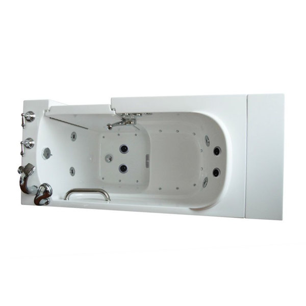 Avora Bath 51.5'' x 29.5'' Walk-in Fiberglass Bathtub with Faucet | Wayfair