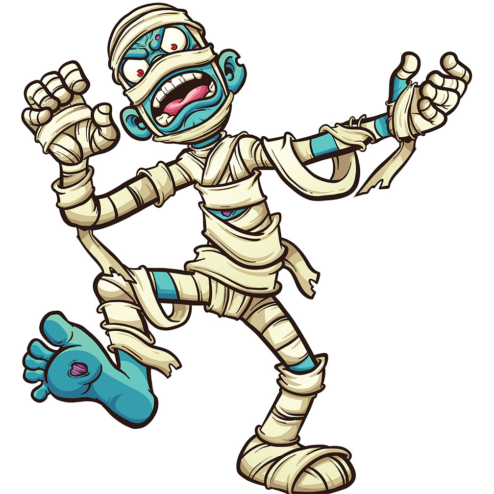 Wet Paint Printing Cartoon Mummy Monster Halloween Ghoul Cardboard ...