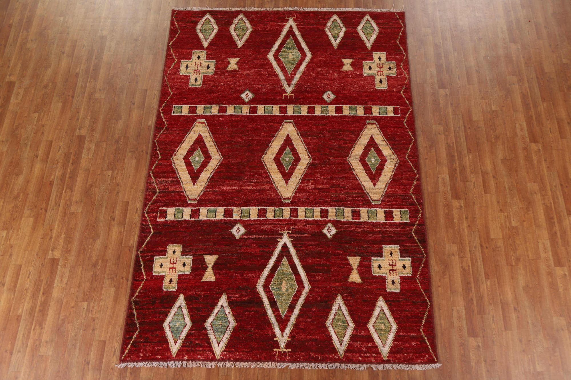 Rugsource Red Moroccan Area Rug Hand-Knotted 7X10 | Wayfair