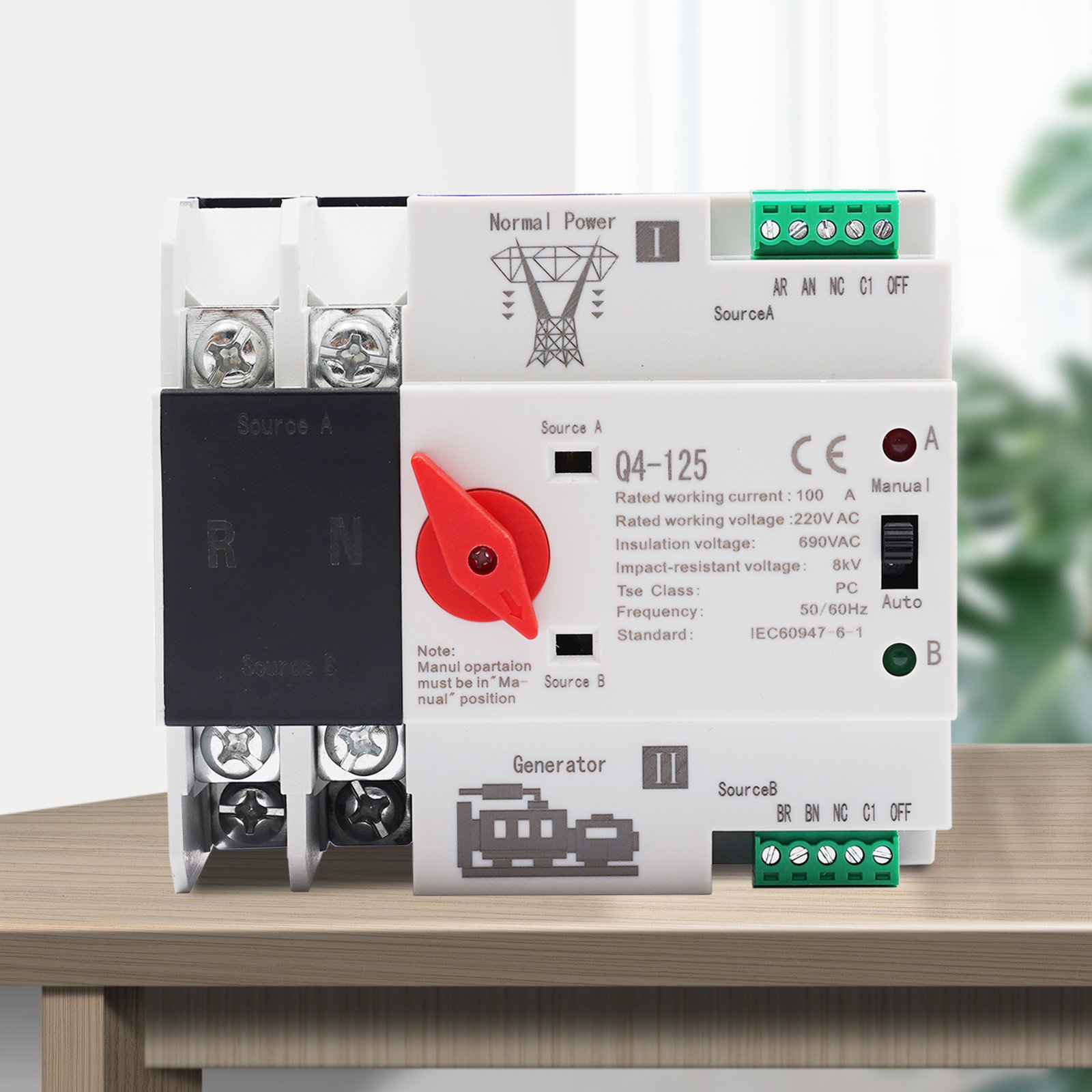 JOYDING 2P Automatic Transfer Switch Dual Power Mini Controller | Wayfair