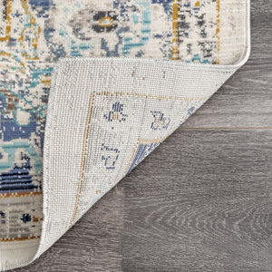 Bungalow Rose Brearly Performance Blue/Beige Rug & Reviews | Wayfair