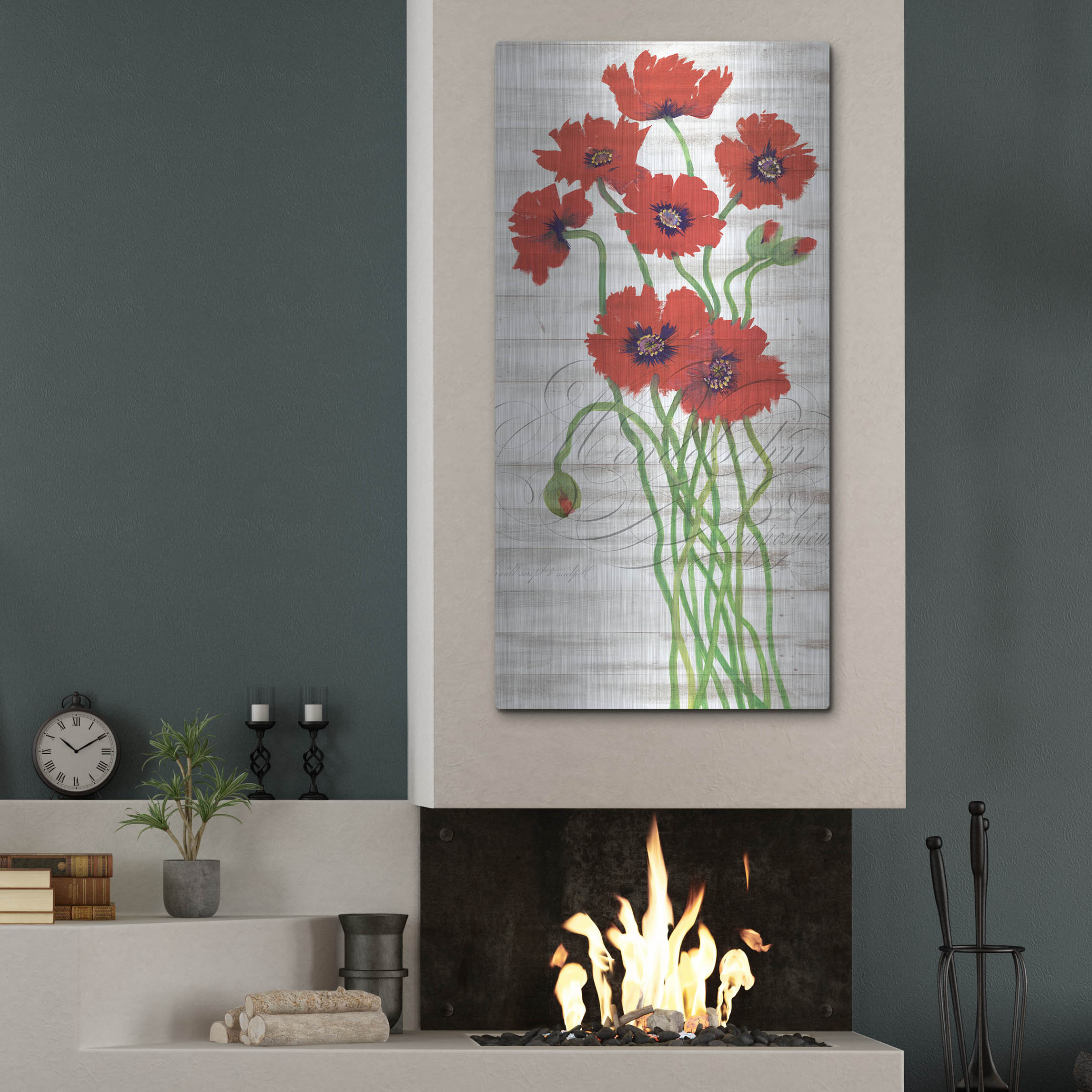 Luxe Metal Art 'Red Poppy Panel I' By Tim O'Toole, " Luxe Metal Art ...