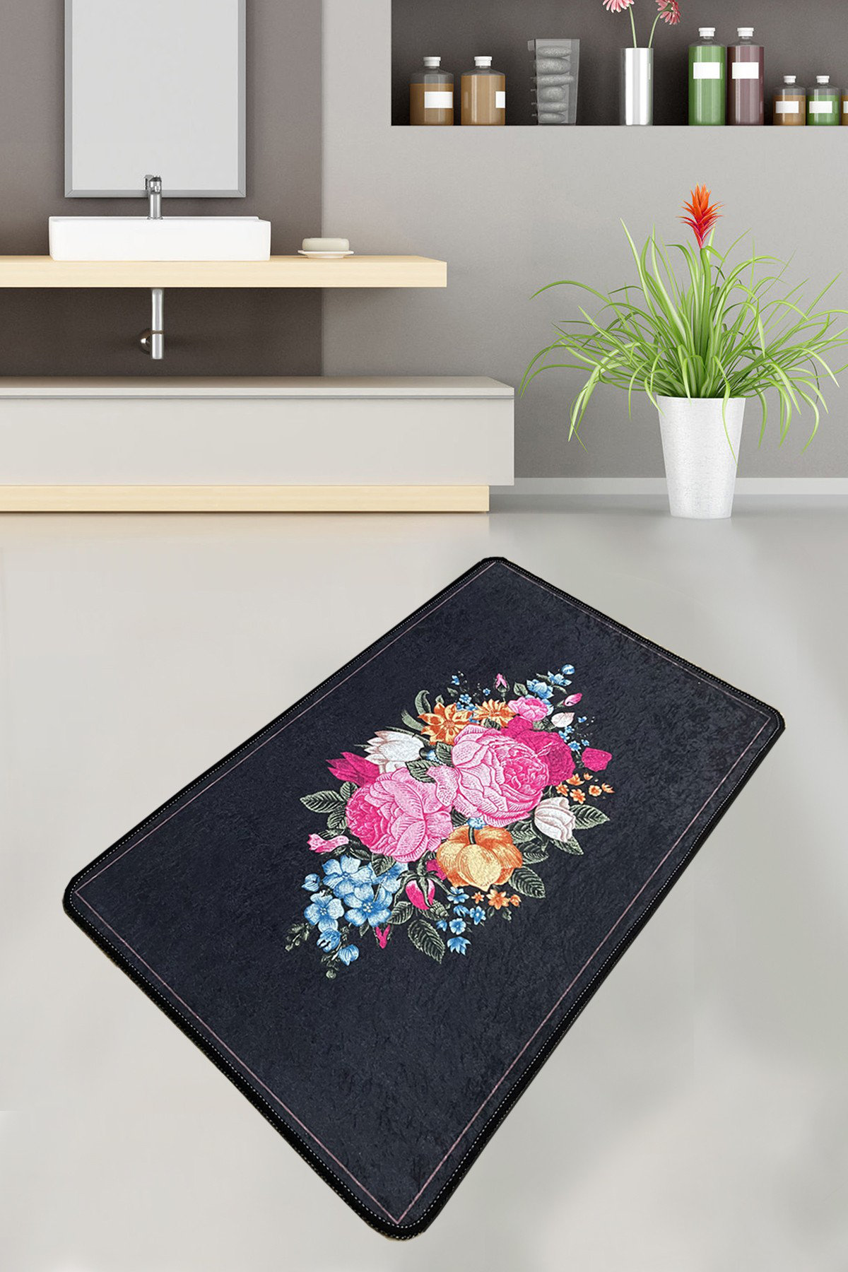 East Urban Home Hanan Floral Bath Rug | Wayfair