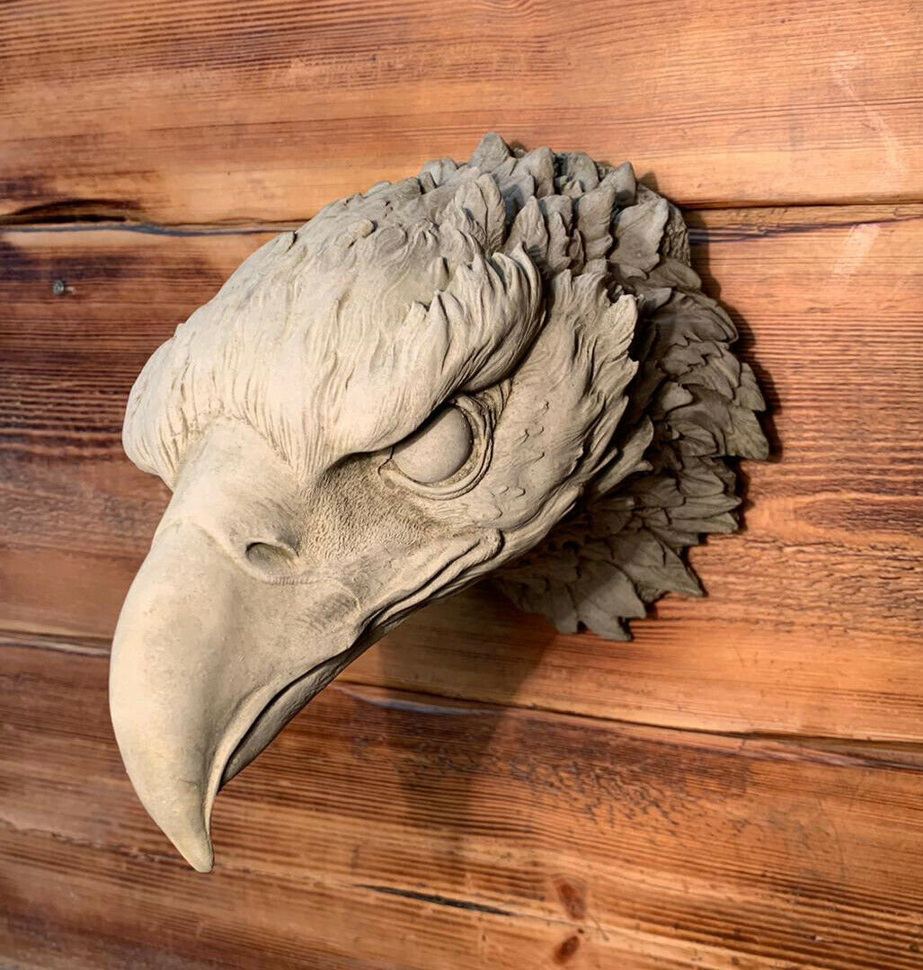 Alpen Home Oberlander Stone Garden Large Detailed Golden Eagle Head ...