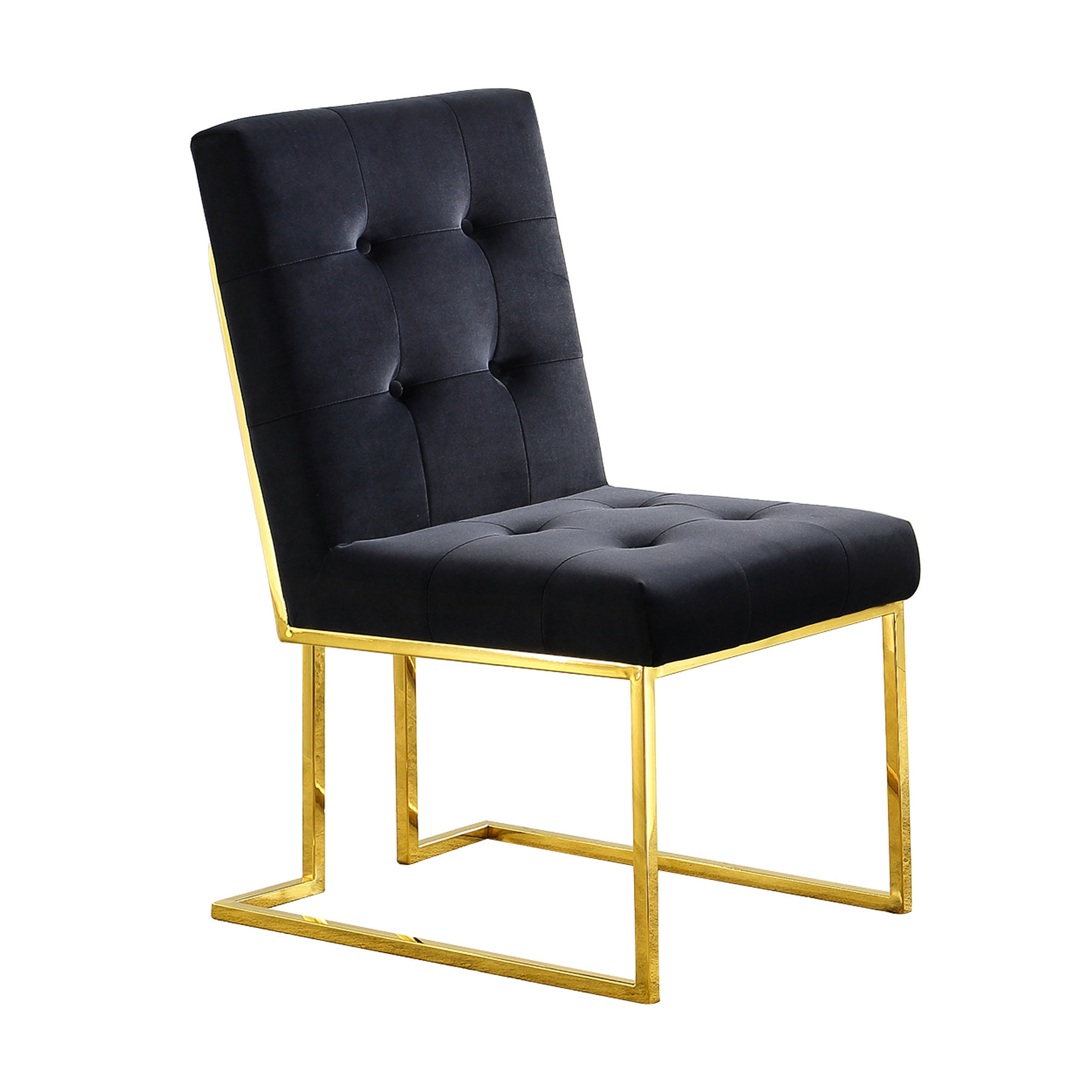 Corrigan Studio Modern Dining Chair - Linen Upholstery, Gold Base ...