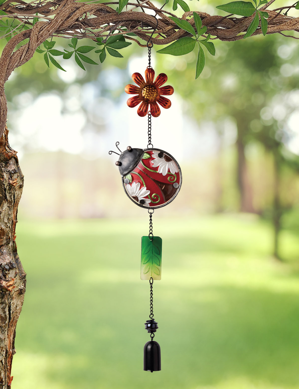 Rosalind Wheeler Thelonius Ladybug Garland Wind Chime & Reviews | Wayfair