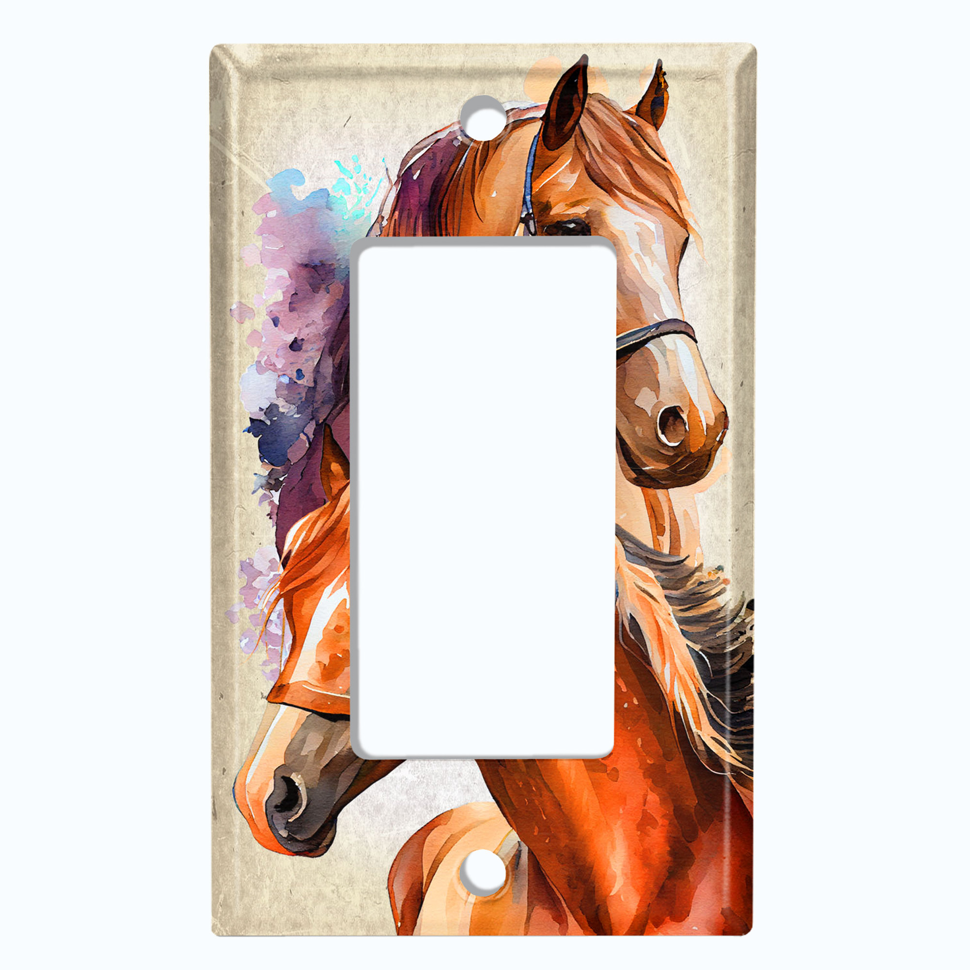 WorldAcc Metal Light Switch Plate Outlet Cover (Cute Horse Family ...