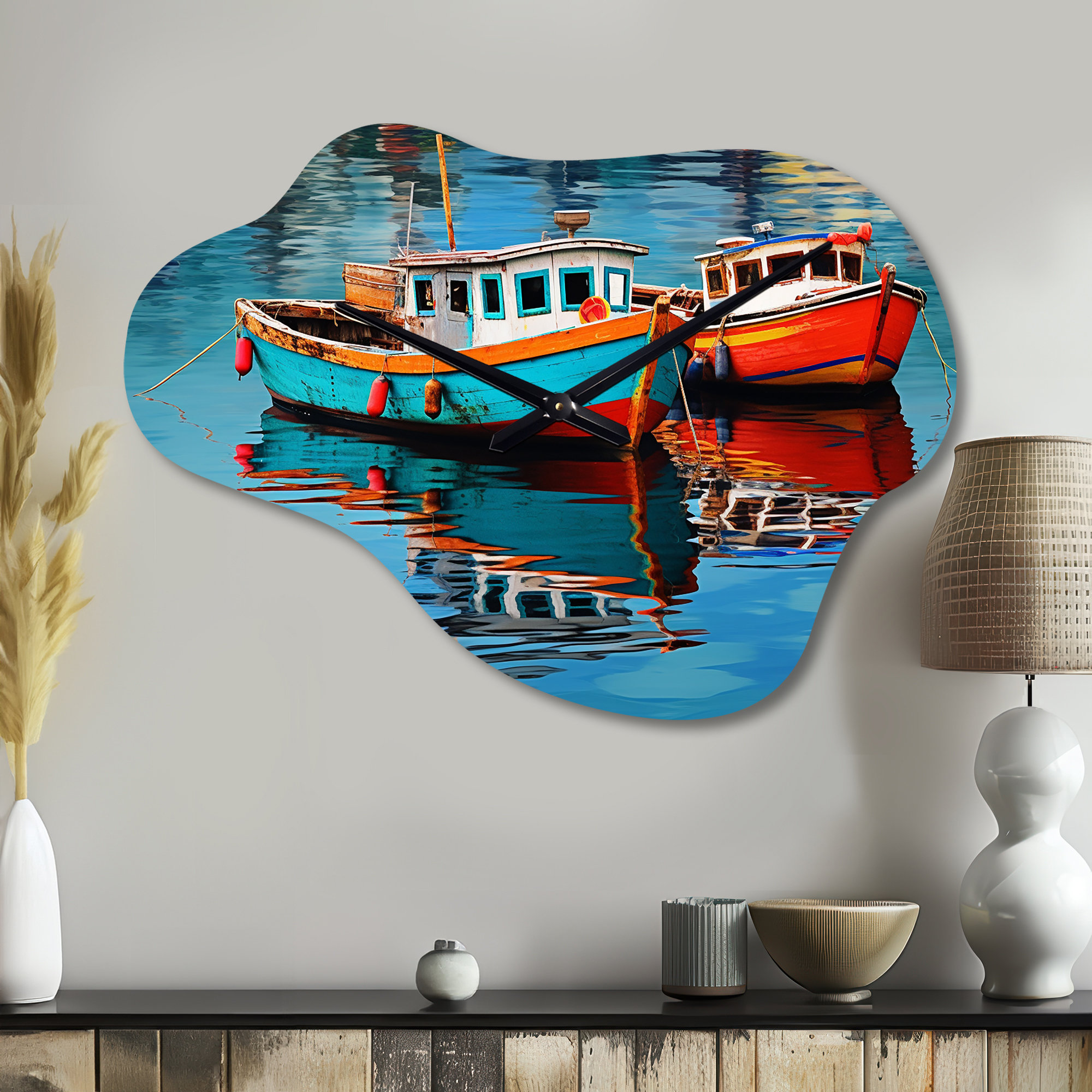East Urban Home Crofford - Cloud Shape Unique Boat Wall Clock | Wayfair