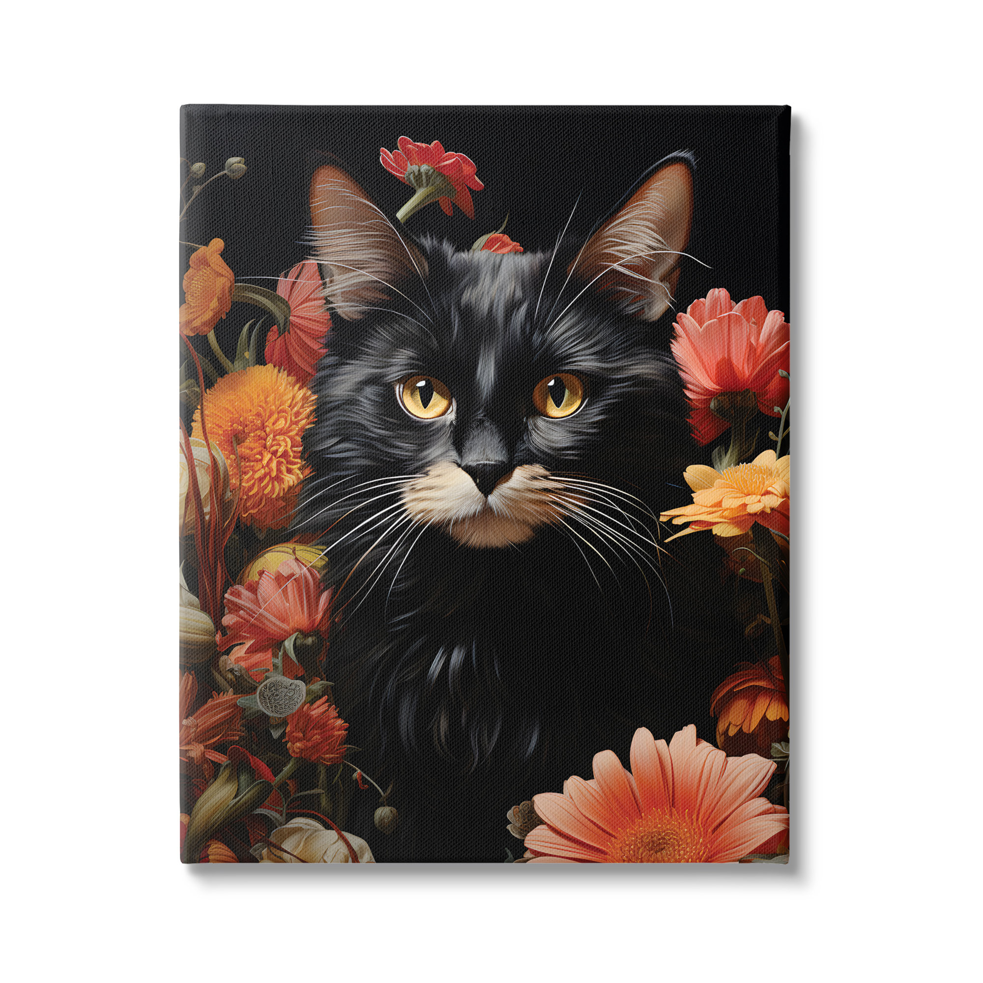 Winston Porter Cat And Blooming Flowers by Gary Shergill Designs | Wayfair