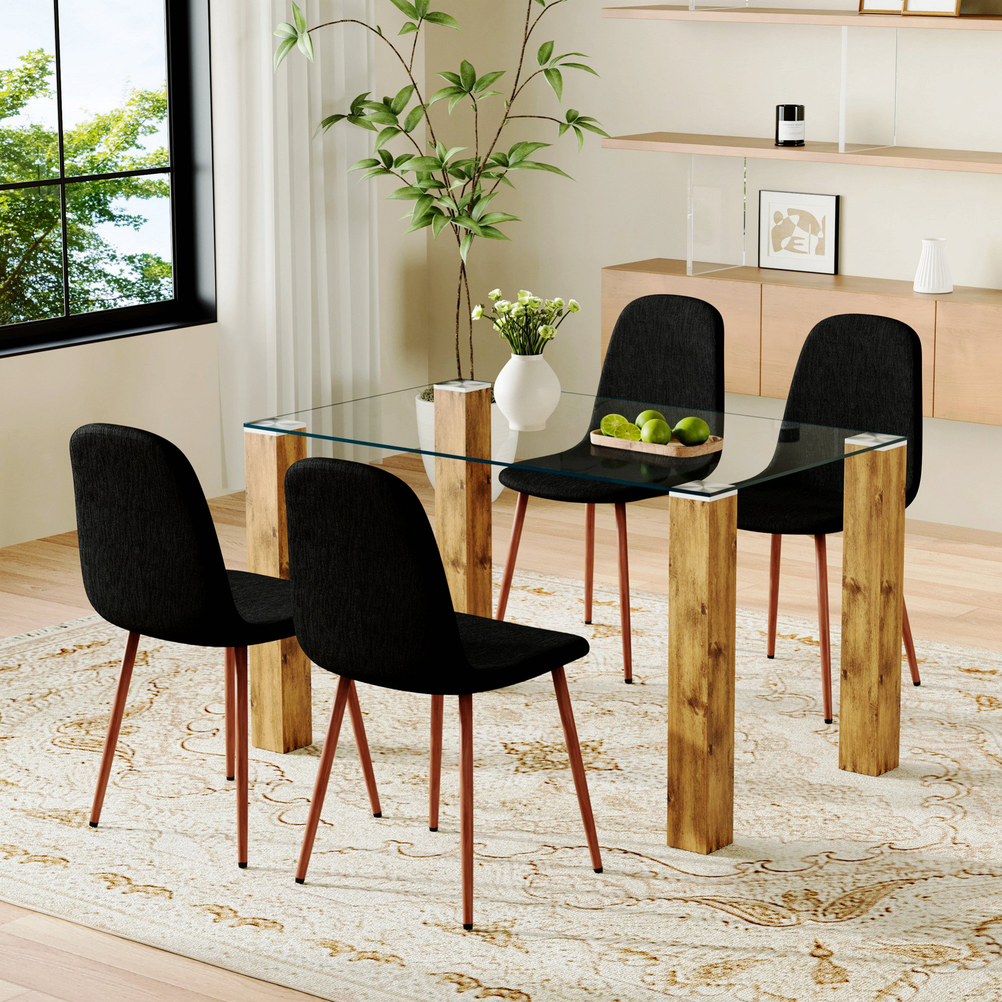 Corrigan Studio® Table And Chair Set, Dining Table Set, One Glass ...