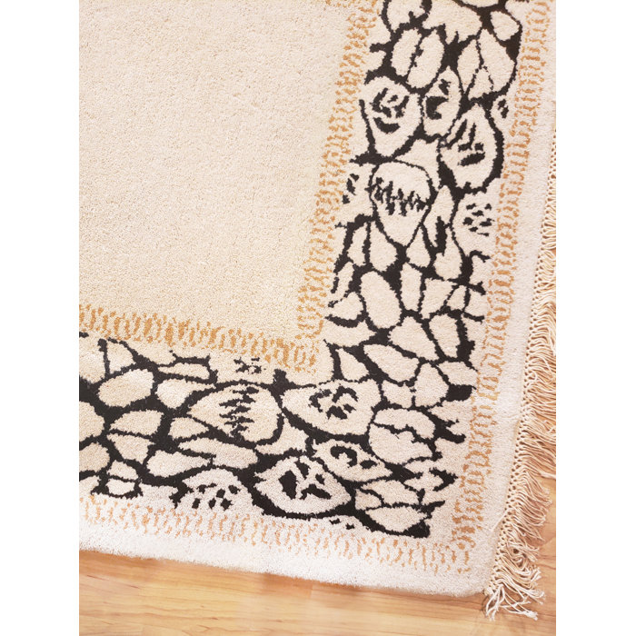 American Home Rug Co. African Safari Animal Print Handmade Tufted Ivory ...