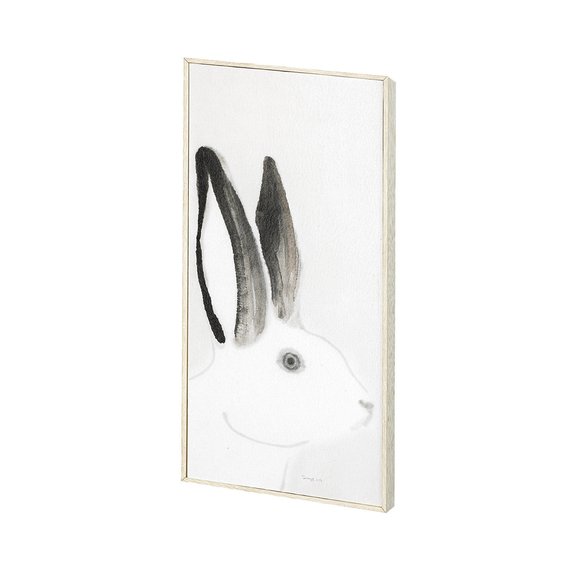 Rosalind Wheeler Rabit Gazing I a Hand Embelished Textured Framed Art ...