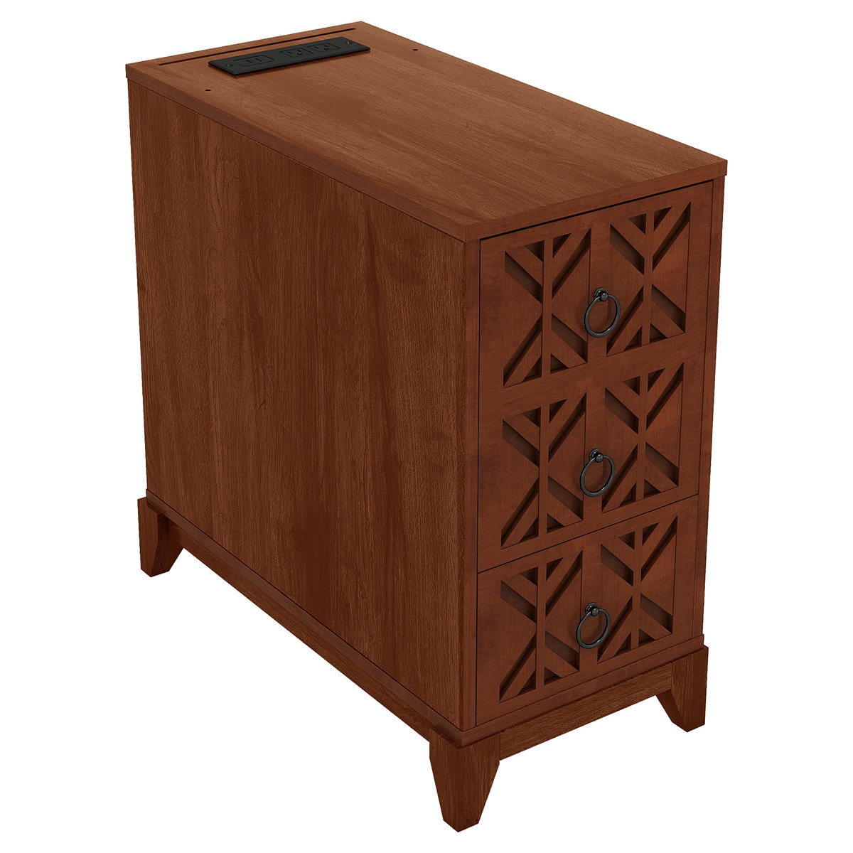 Latitude Run® End Table With 3 Drawers, Corner Table With 4 Open ...
