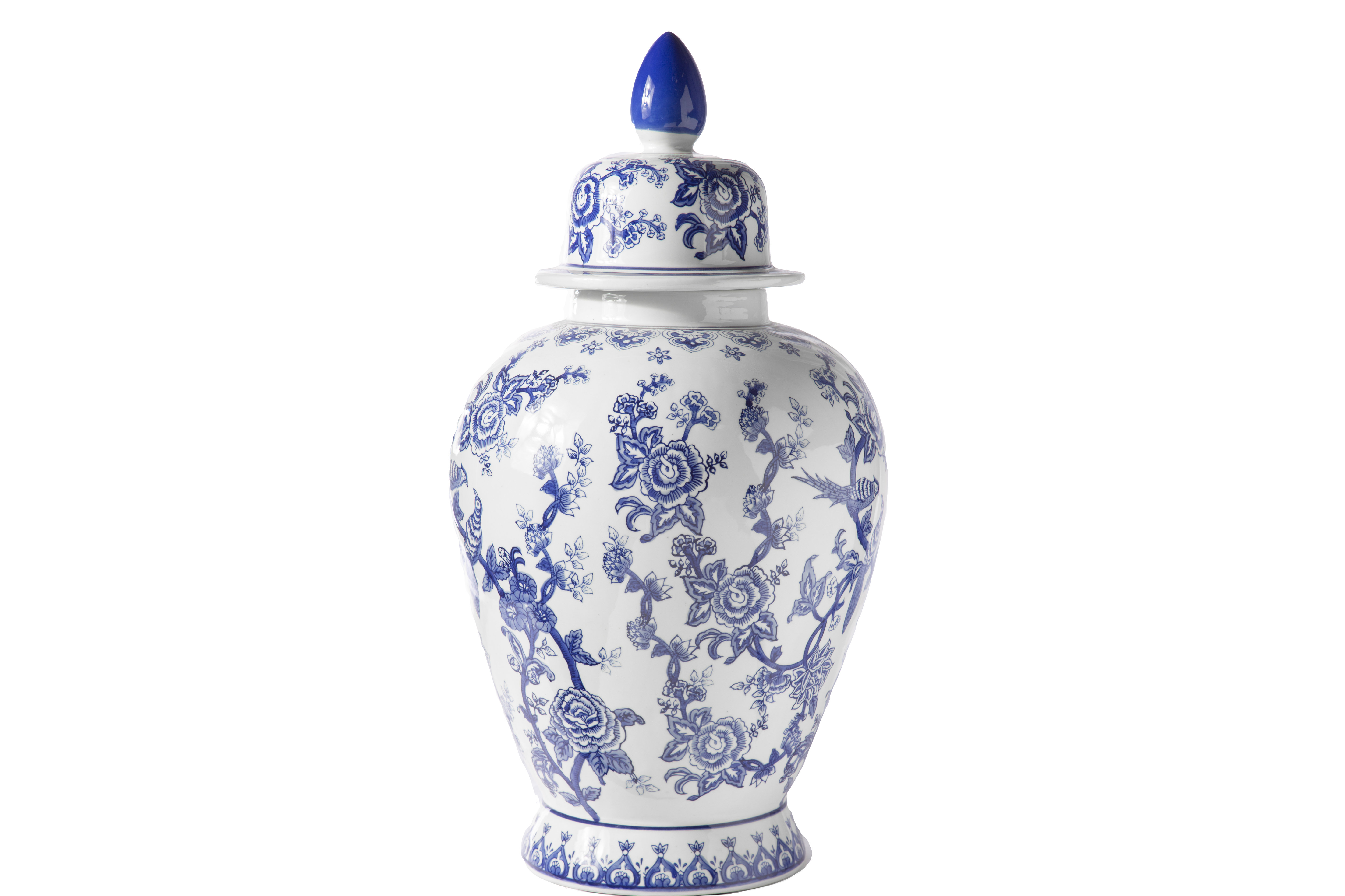 Charlton Home® Ceramic Round Bellied Chinoiserie Ginger/Temple Jar ...