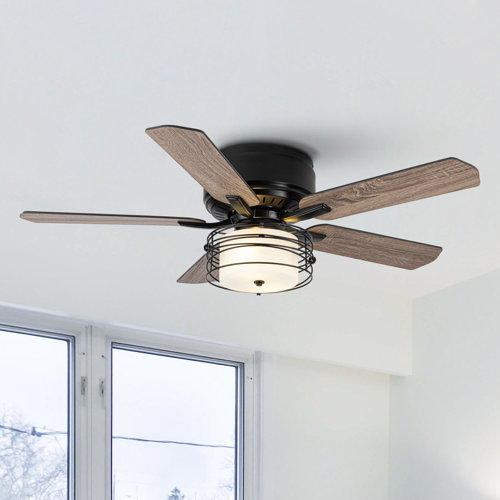 Flush Mount Medium Room Ceiling Fans With Lights You'll Love | Wayfair