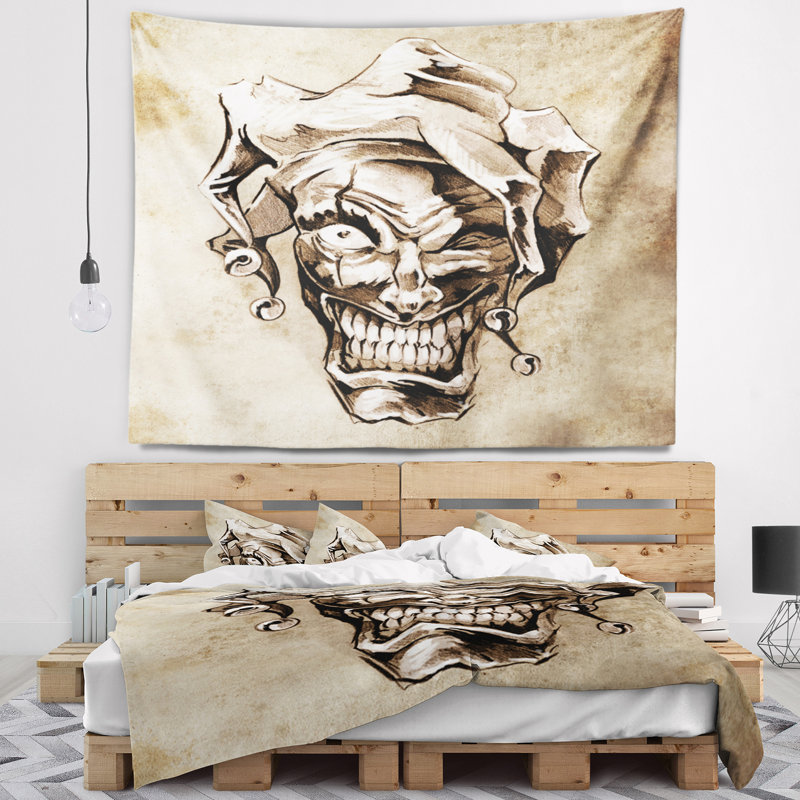 The Twillery Co.® Corwin Abstract Fantasy Clown Joker Tapestry | Wayfair