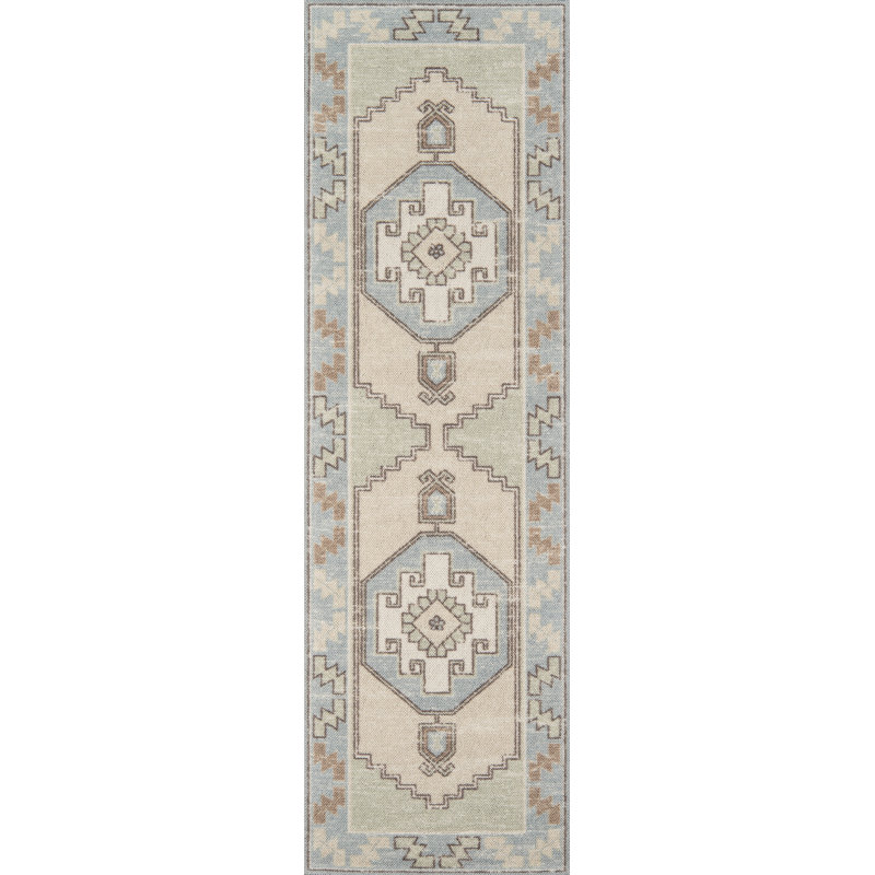 AllModern Fletcher Light Blue/Beige/Light Brown Rug & Reviews | Wayfair