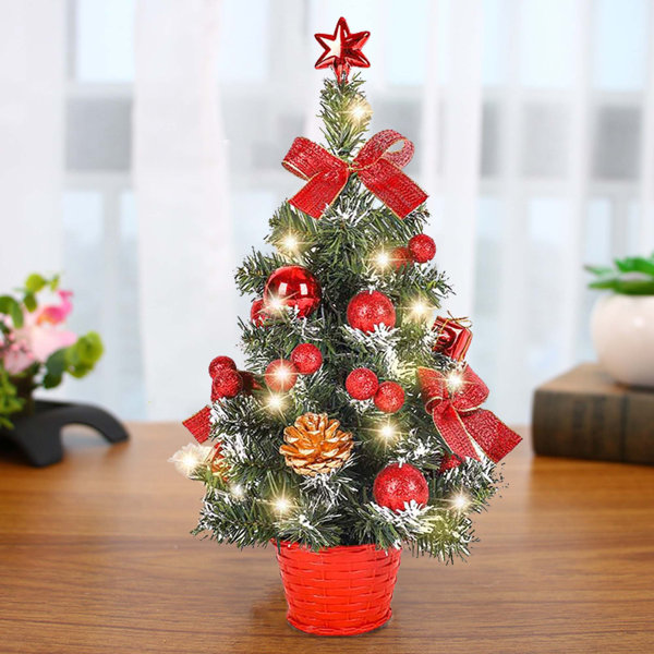 The Holiday Aisle® Artificial Mini Tabletop Christmas Tree with LED ...