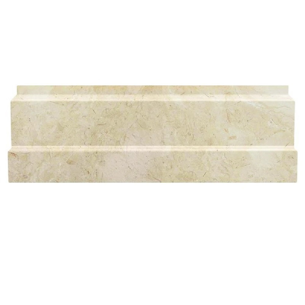 Tiletopia 12" x 4" Polished Marble Cove Base Tile Trim in Beige ...