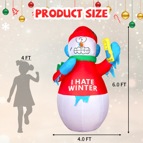 GOOSH Christmas Inflatable 6FT Snowman Inflatables Outdoor Decorations ...