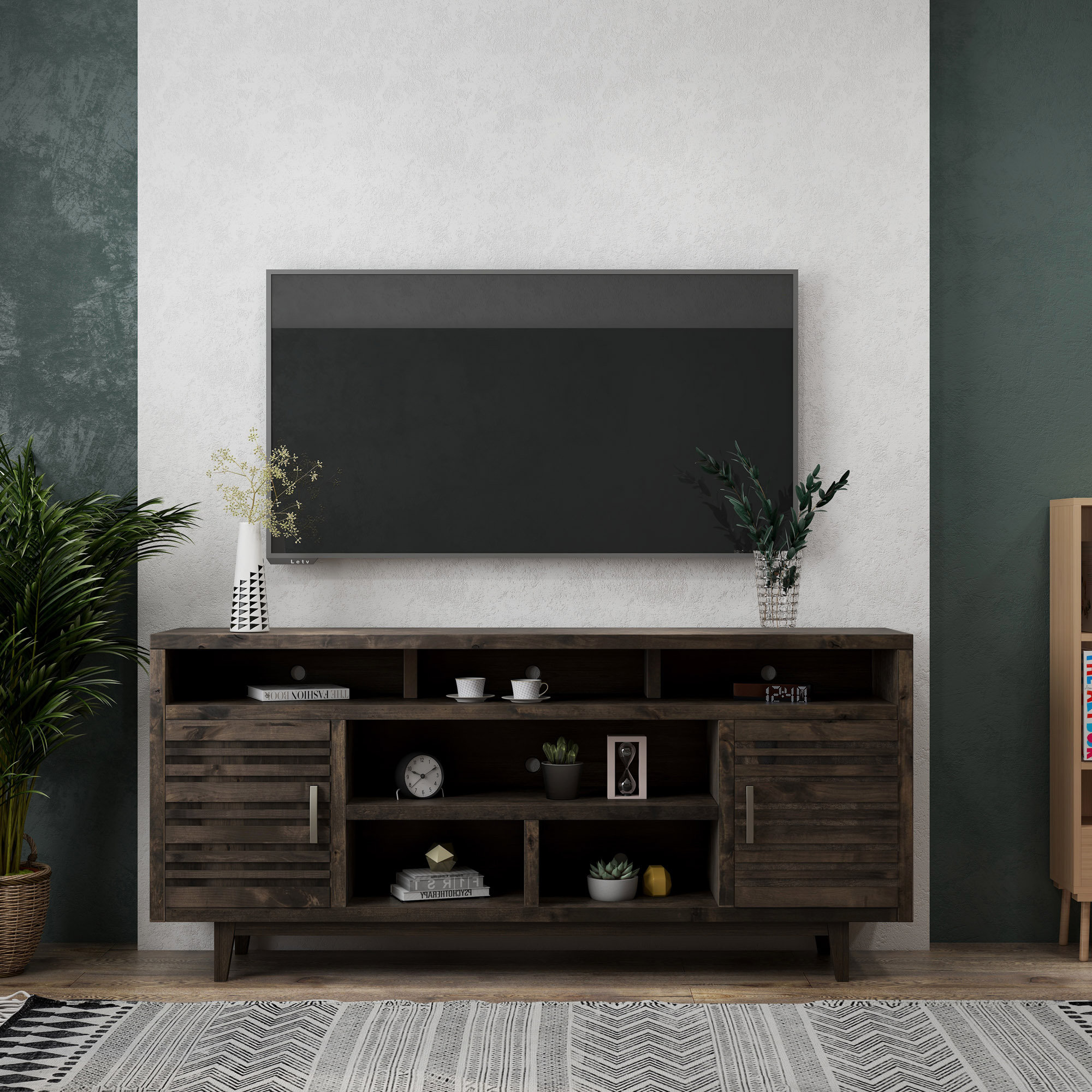 Gracie Oaks 76 Inch TV Stand Console For Tvs Up To 90 Inches, No ...
