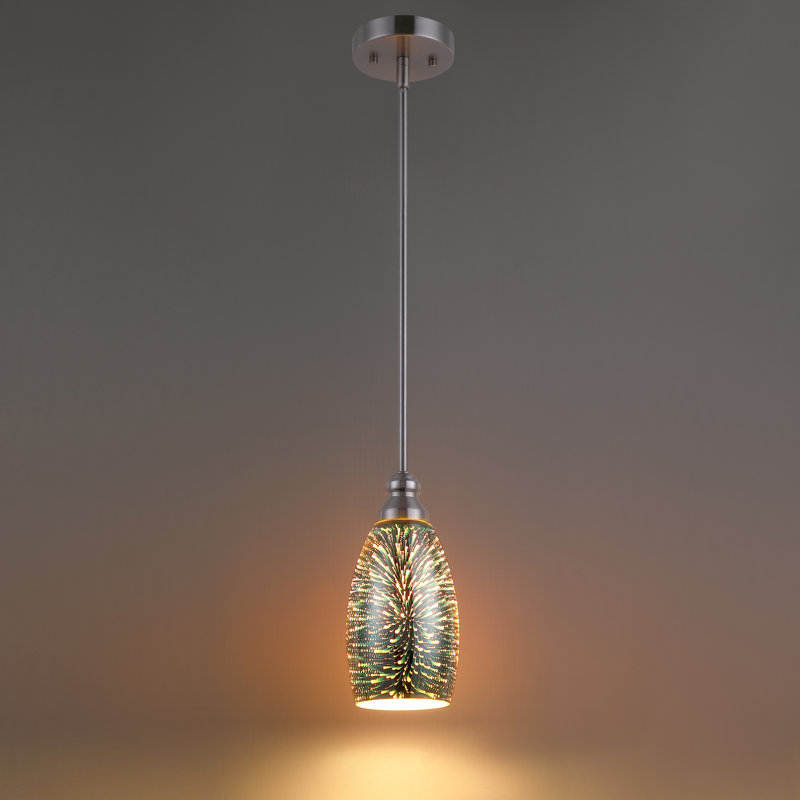 Wrought Studio™ 7.64 in. Fireworks Effect Art Glass Globe Pendant Shade ...