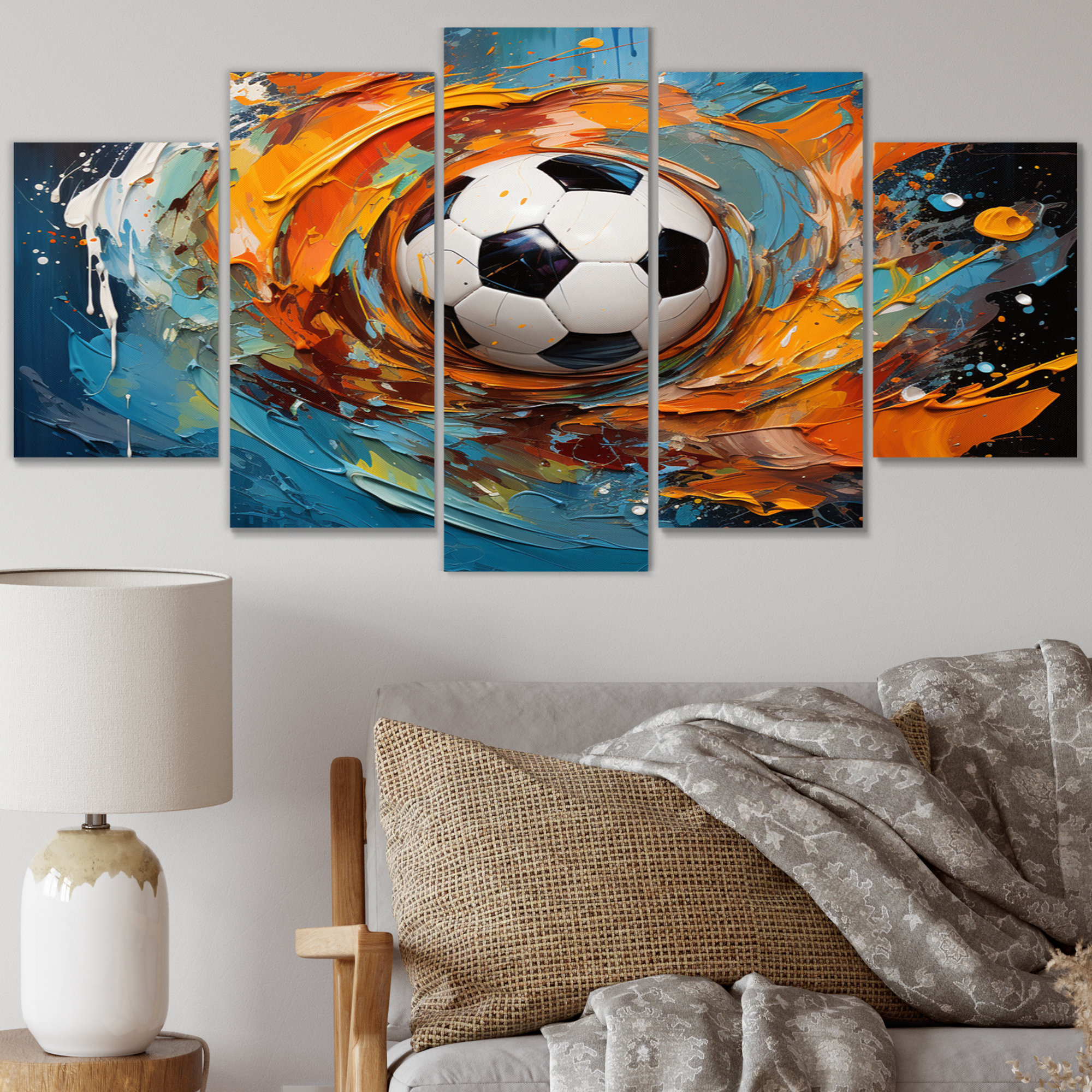 Design Art Soccer Ball Kaleidoscope I - Sports Canvas Art Print - 5 ...