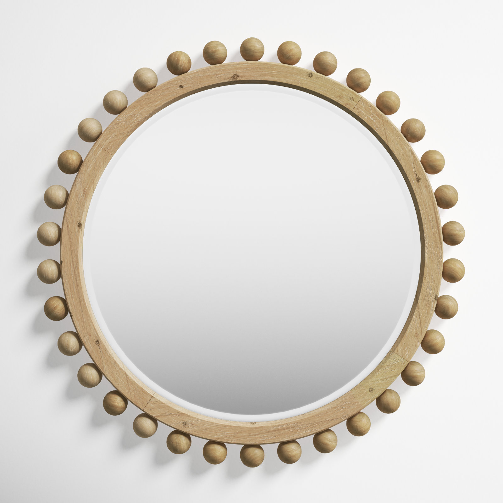 Birch Lane™ Augustine Round Wood Beaded Mirror & Reviews | Wayfair