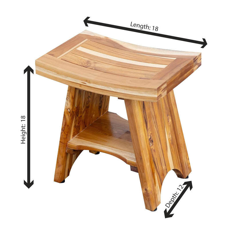 BUMEET 18'' W Teak Wood Shower Bench | Wayfair
